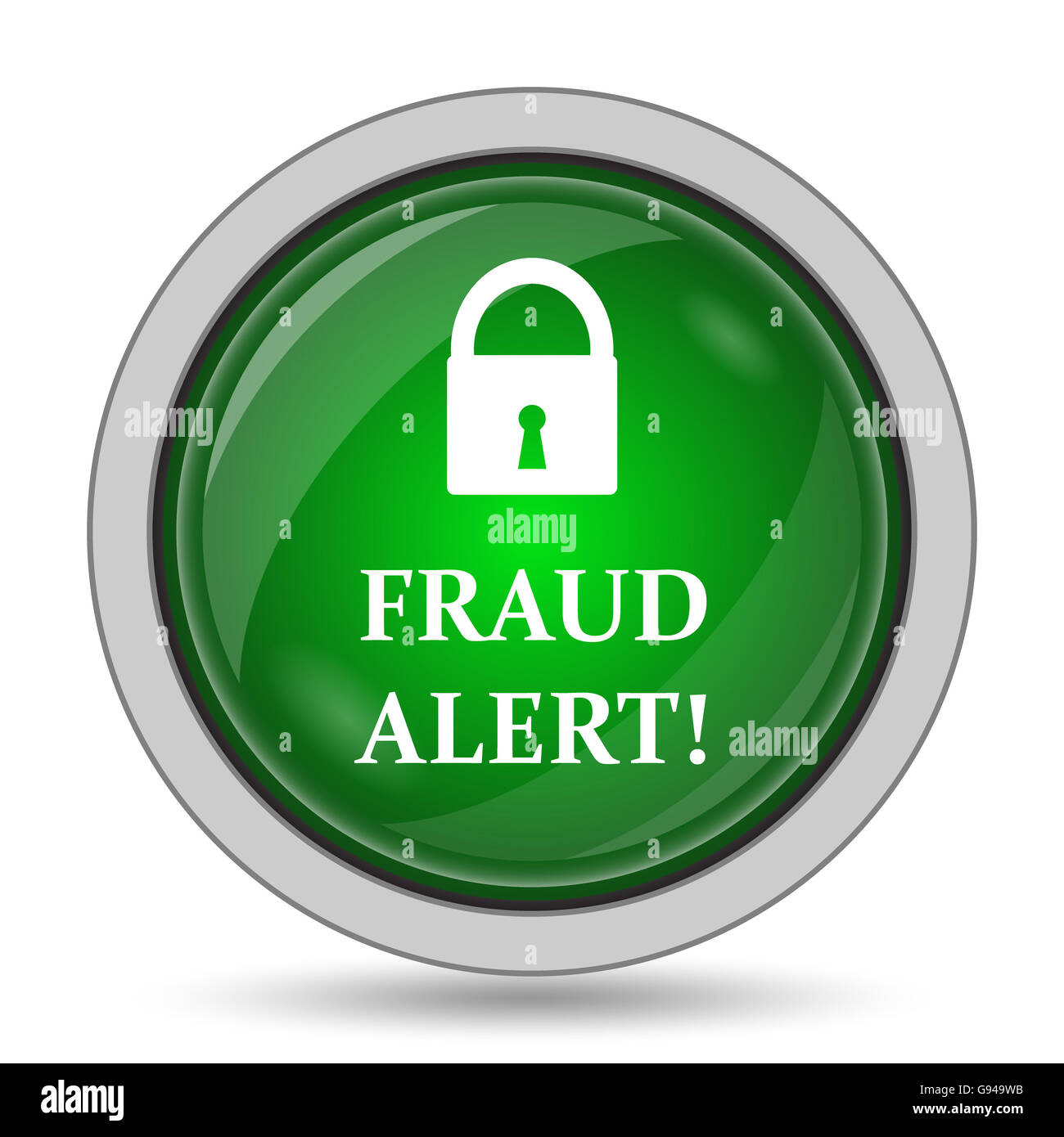 Fraud alert icon. Internet button on white background Stock Photo - Alamy