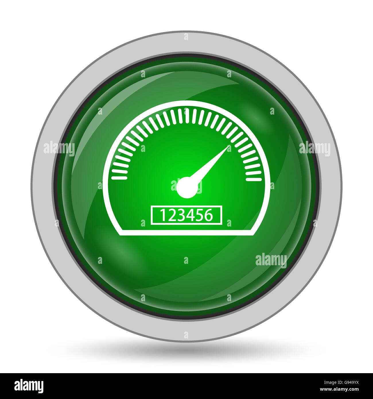 Speedometer icon. Internet button on white background Stock Photo - Alamy