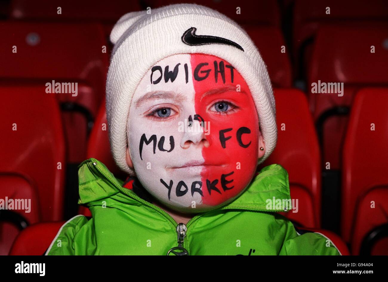 Football face paint manchester united hi-res stock photography and ...
