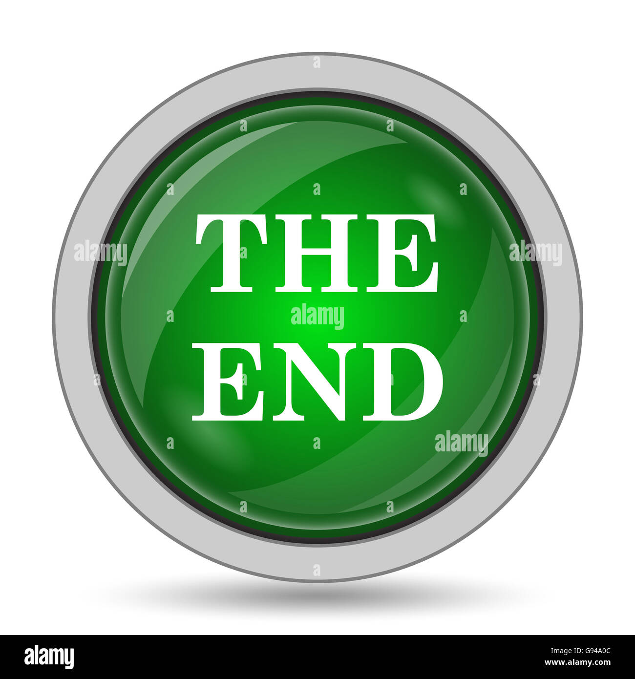 The End icon. Internet button on white background Stock Photo - Alamy