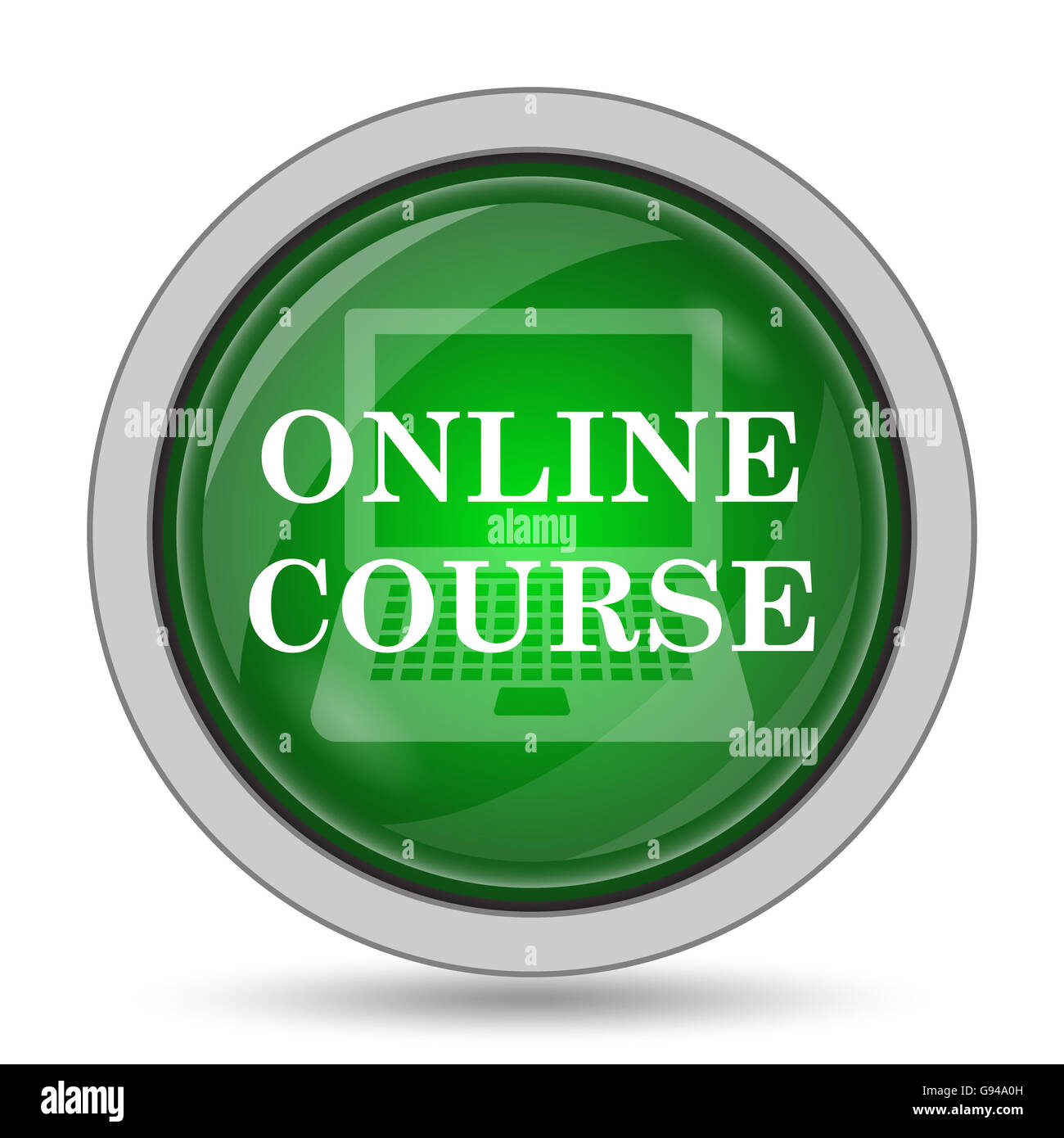 Online course icon. Internet button on white background Stock Photo - Alamy