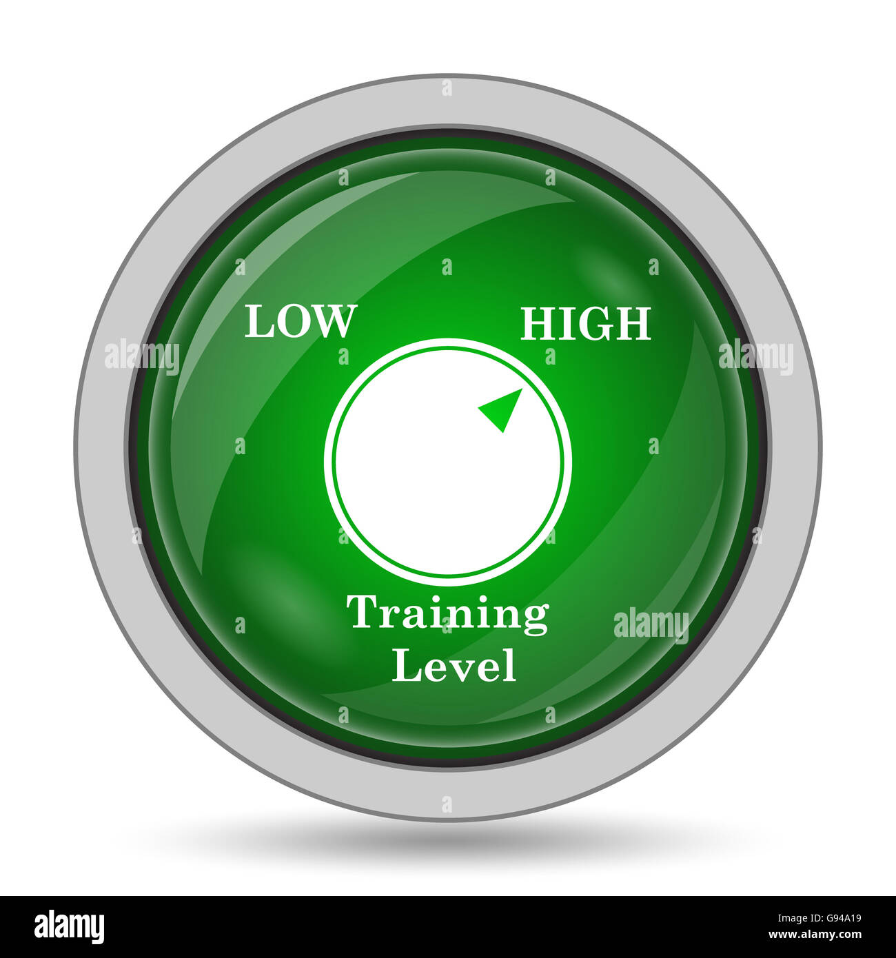 Training level icon. Internet button on white background Stock Photo ...