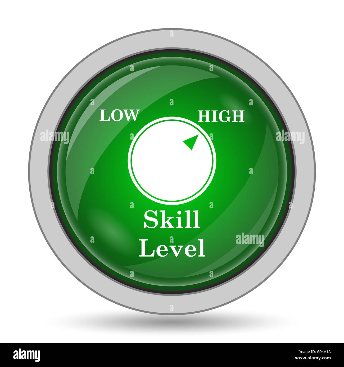 Skill level icon. Internet button on white background Stock Photo - Alamy