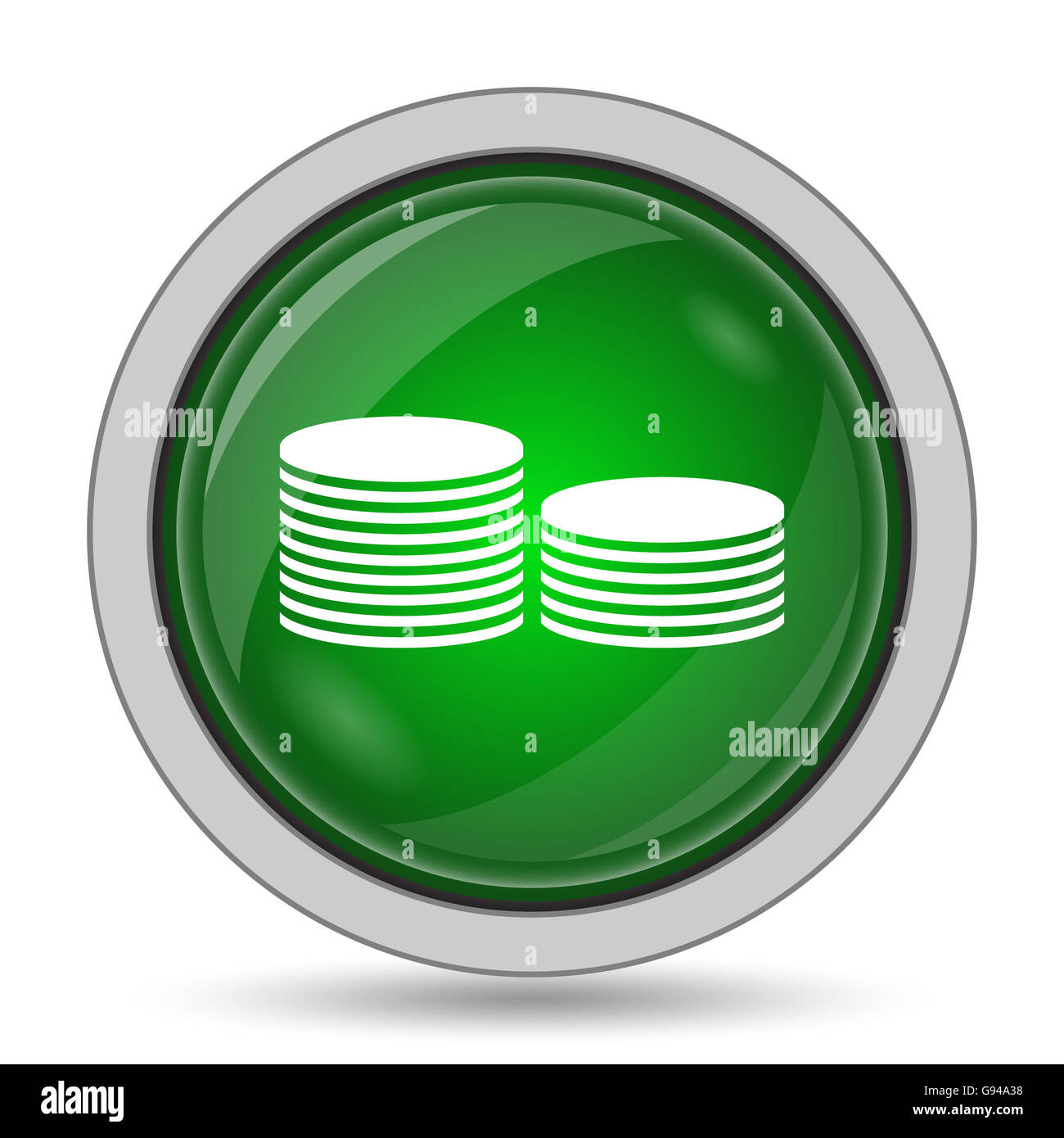 Coins.Money icon. Internet button on white background Stock Photo - Alamy
