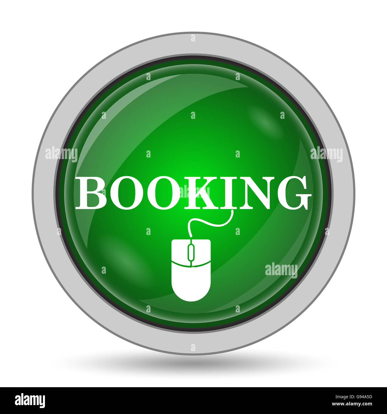 Booking icon. Internet button on white background Stock Photo - Alamy