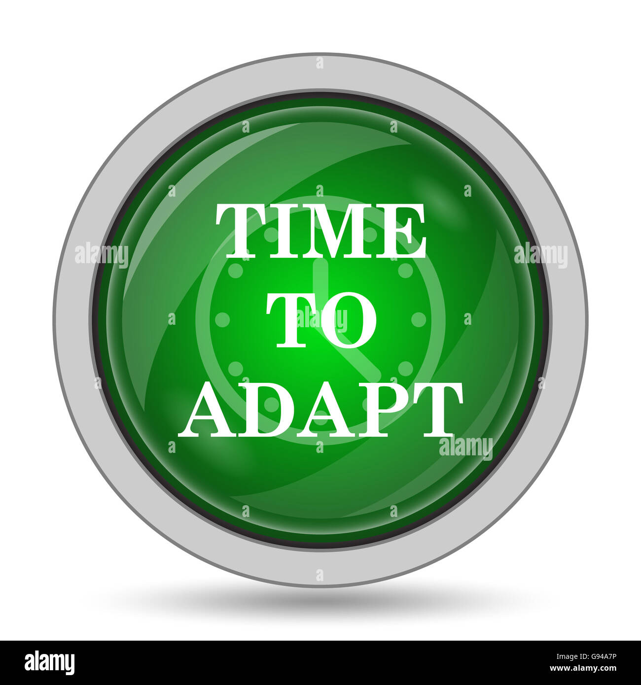 Time to adapt icon. Internet button on white background Stock Photo - Alamy