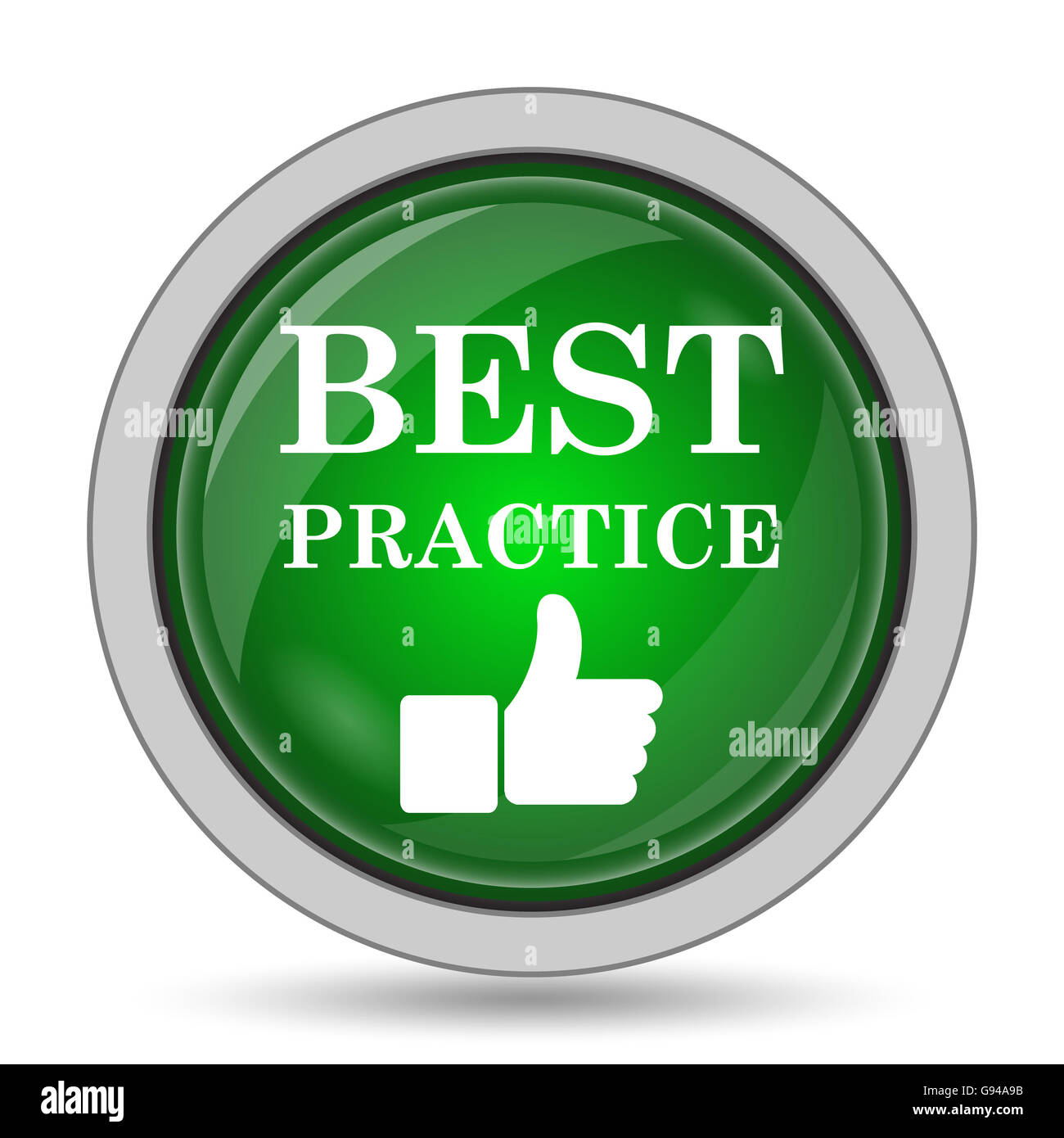 Best practice icon. Internet button on white background Stock Photo - Alamy