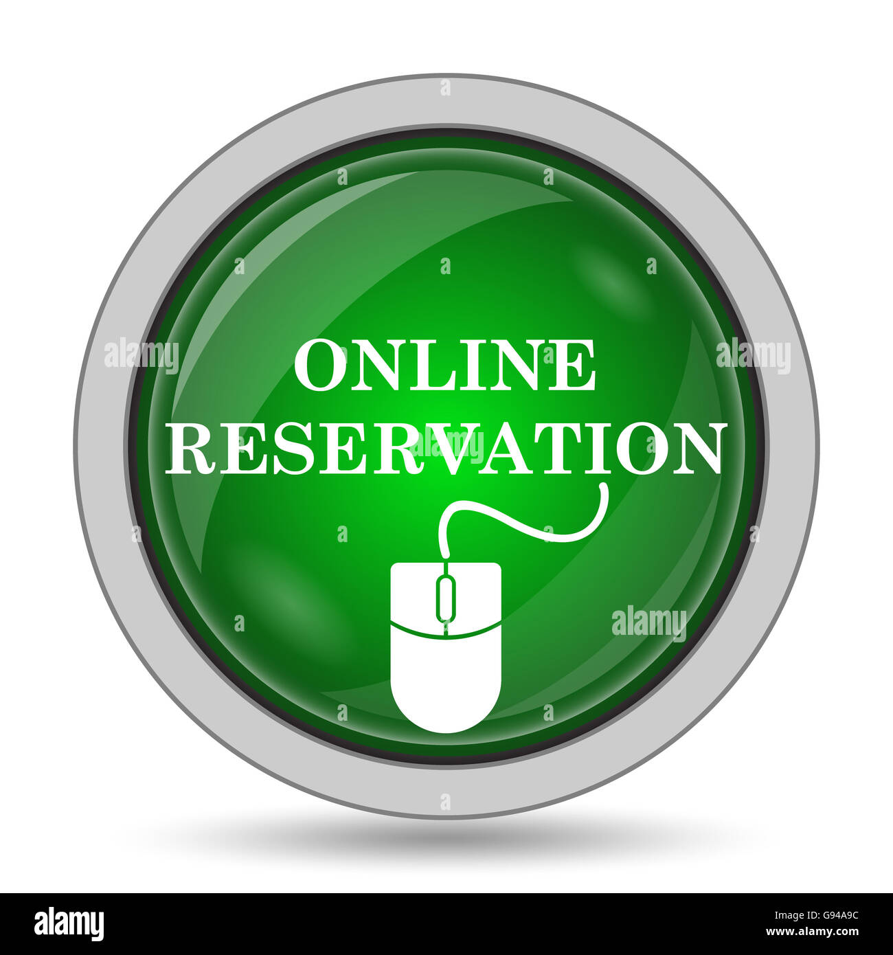 Online reservation icon. Internet button on white background Stock ...