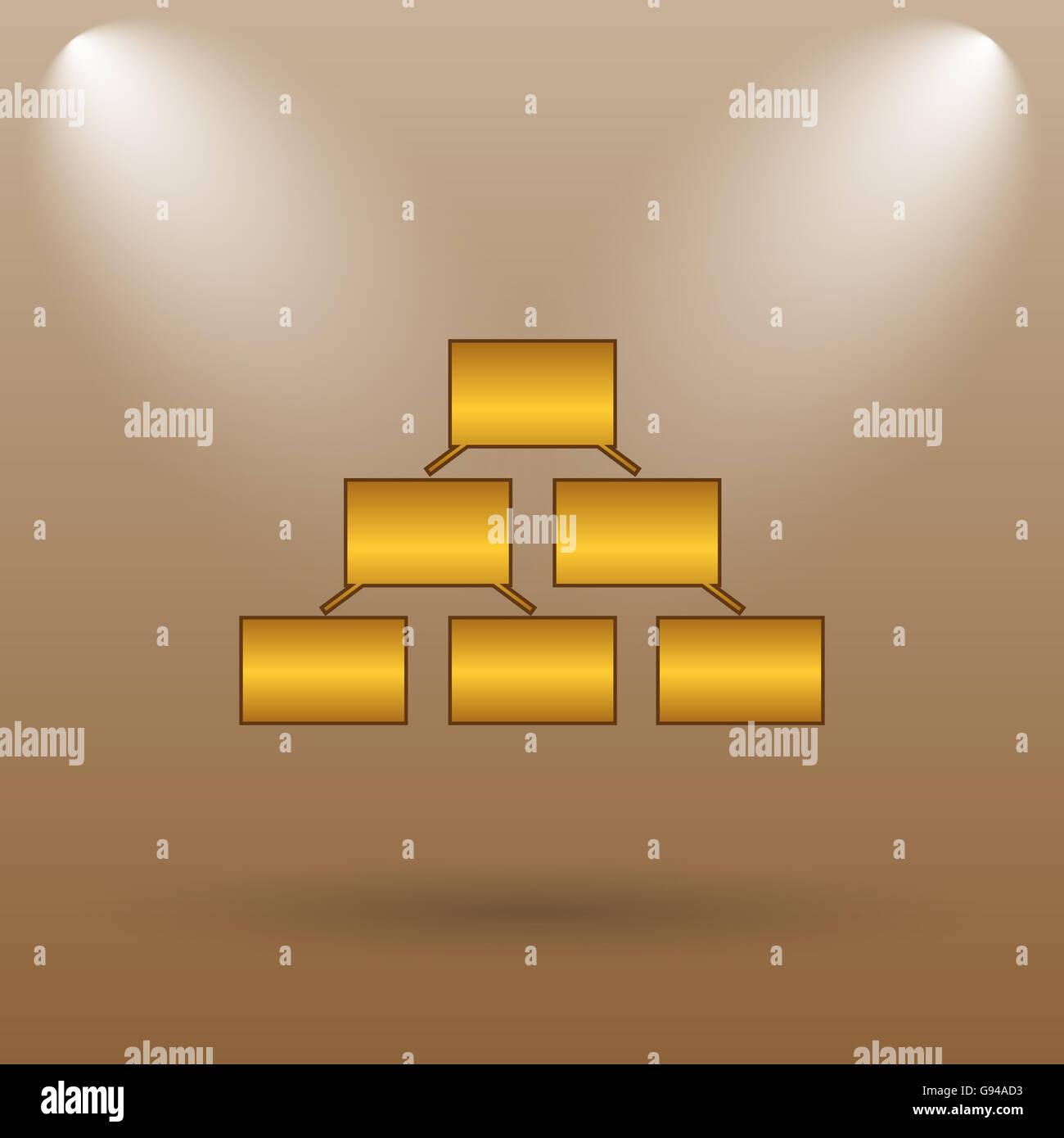 Organizational chart icon. Internet button on brown background Stock ...