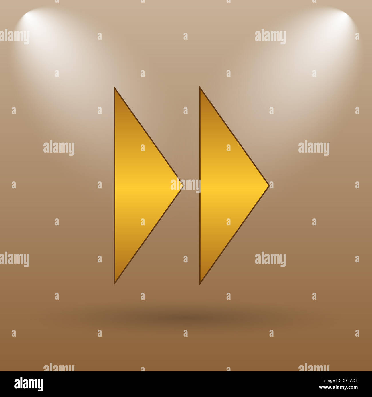 Fast forward sign icon. Internet button on brown background Stock Photo ...