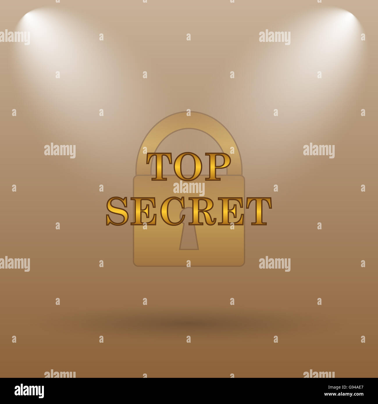 Top secret icon. Internet button on brown background Stock Photo - Alamy