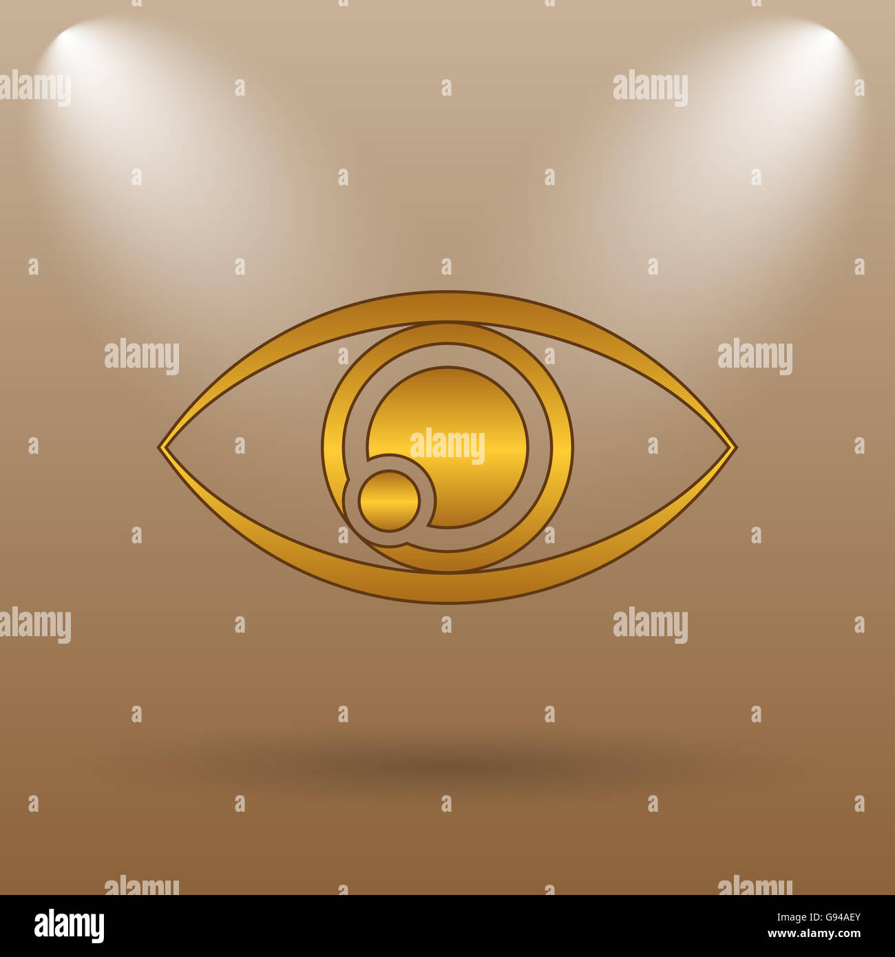 Eye icon. Internet button on brown background Stock Photo - Alamy