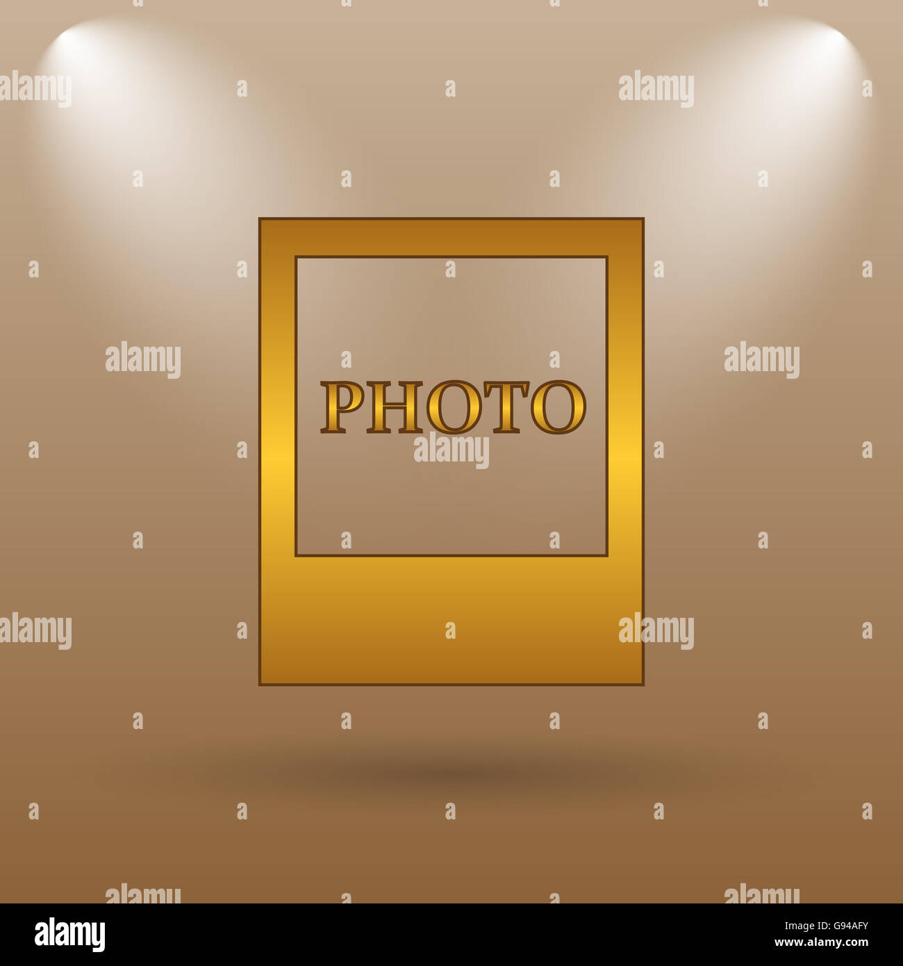 Photo icon. Internet button on brown background Stock Photo - Alamy