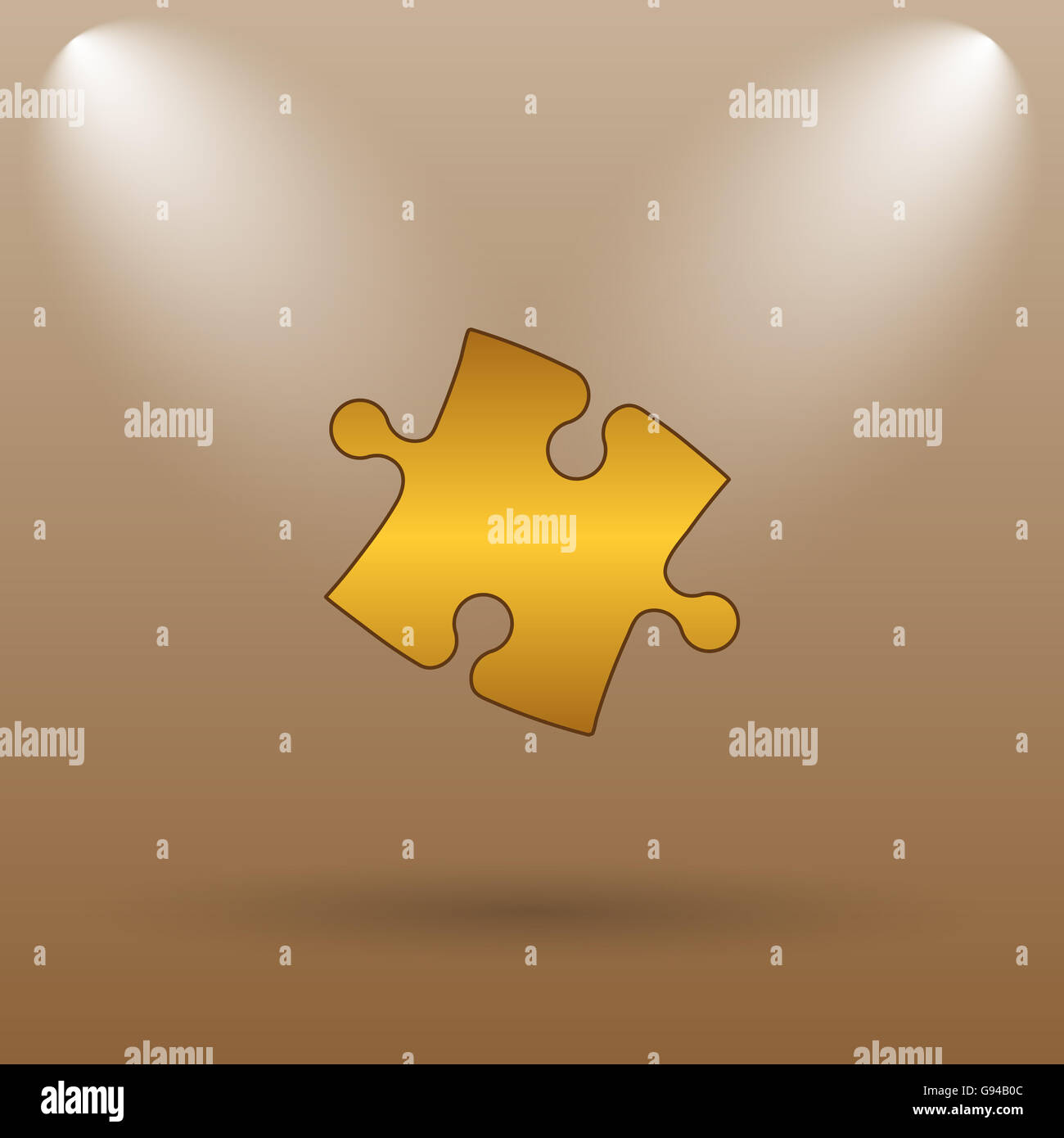 Puzzle piece icon. Internet button on brown background Stock Photo - Alamy