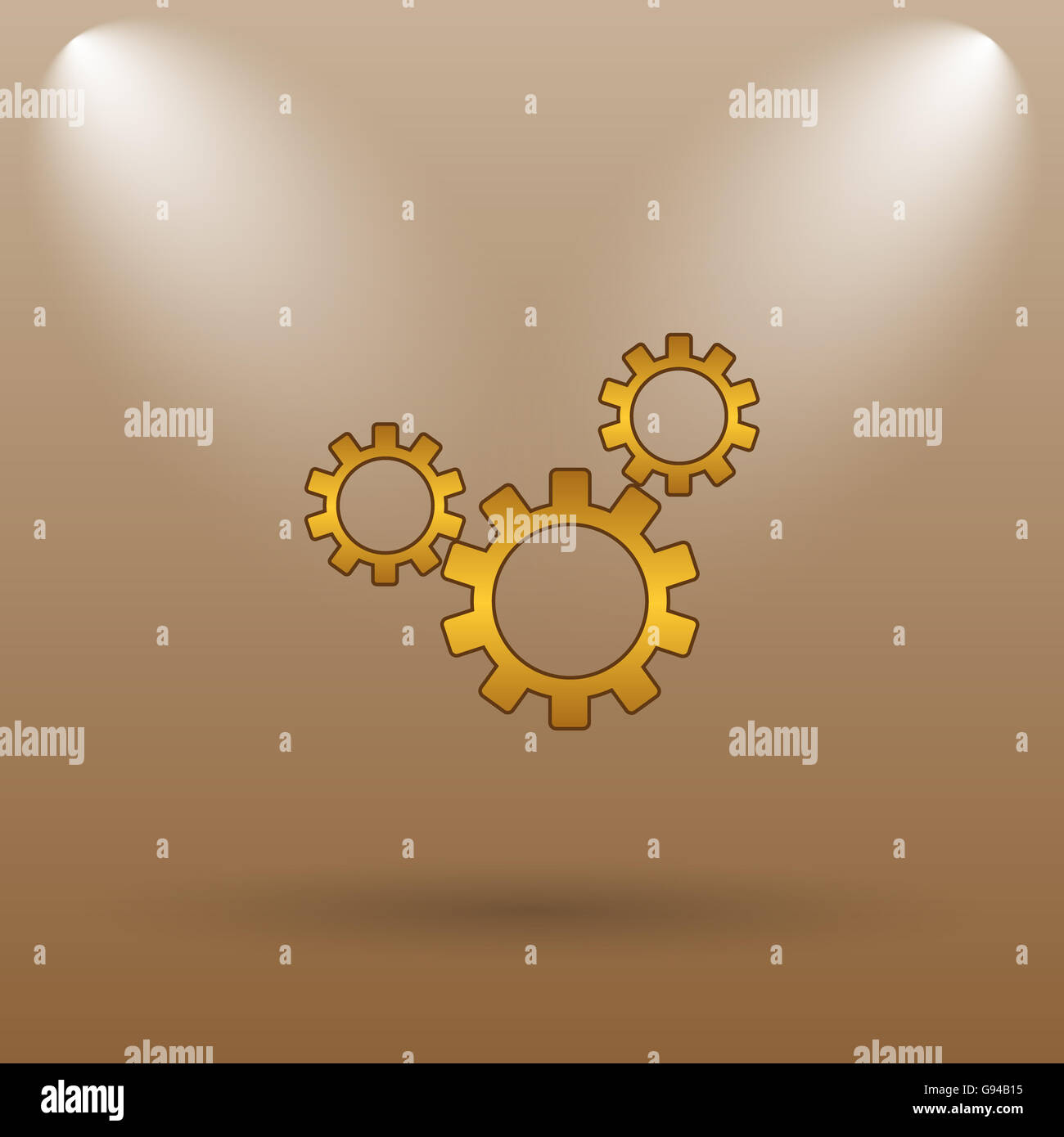 Settings icon. Internet button on brown background Stock Photo - Alamy