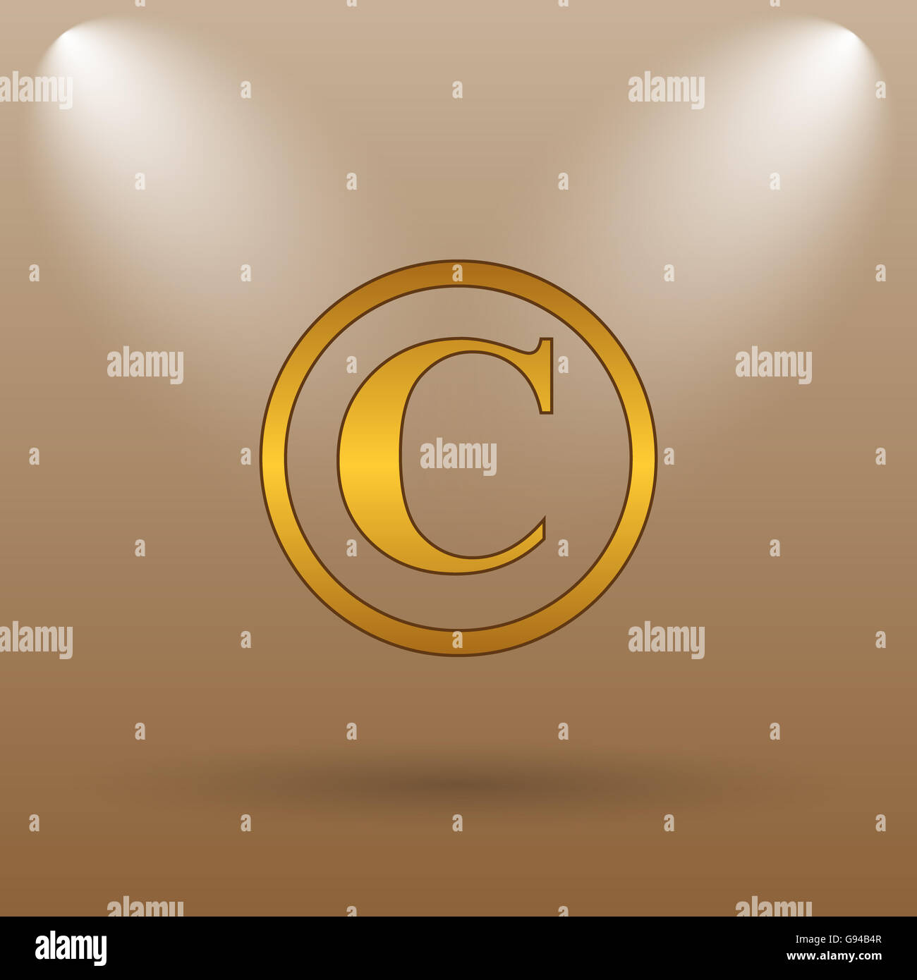 Copyright icon. Internet button on brown background Stock Photo - Alamy
