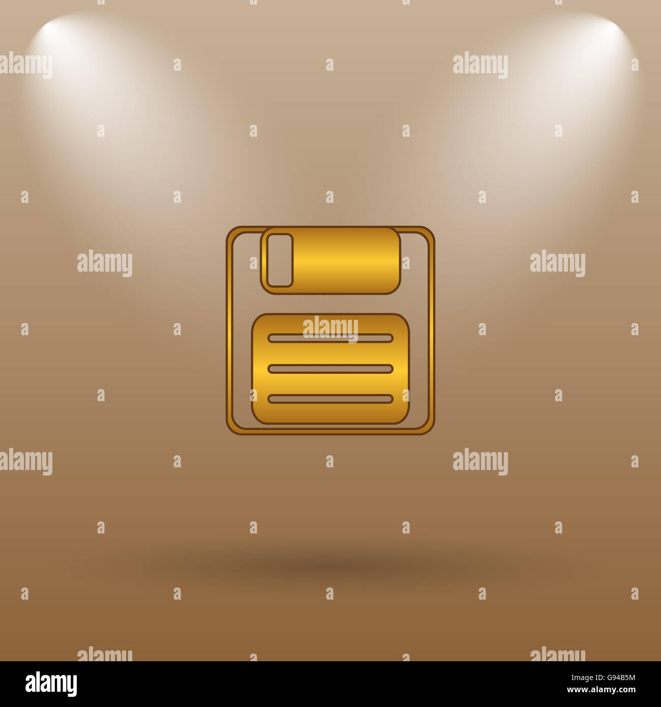 Save icon. Internet button on brown background Stock Photo - Alamy