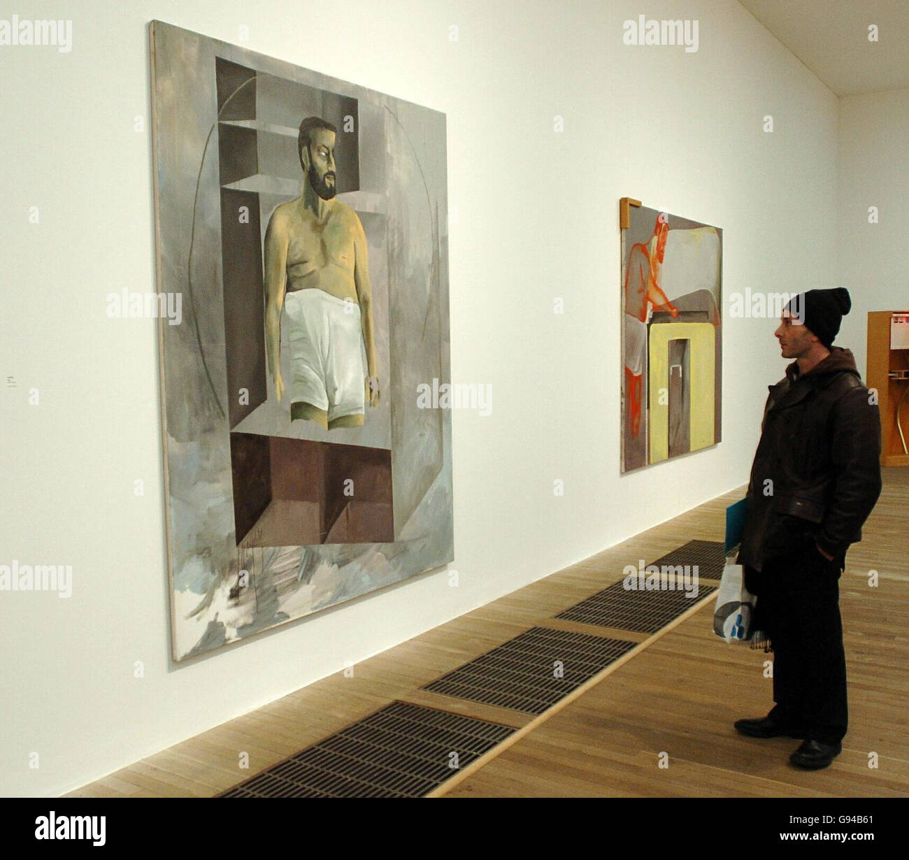 A man looks at the untitled self portrait of Martin Kippenberger, part ...