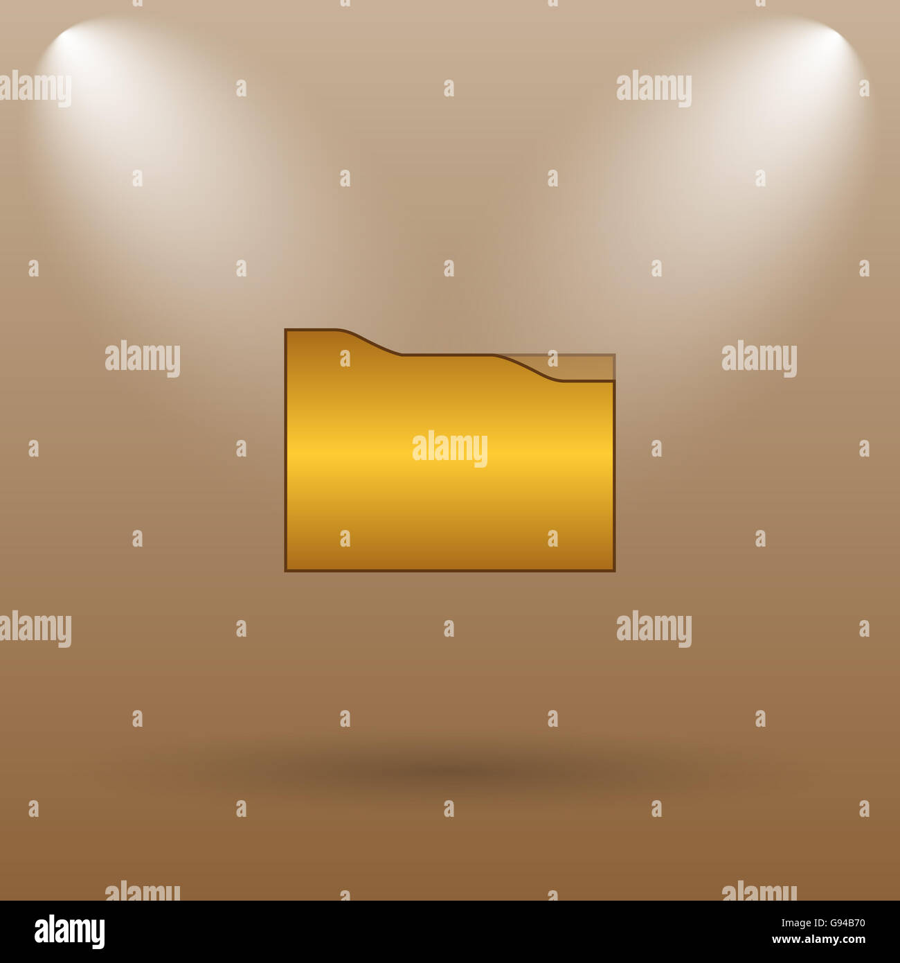 Folder icon. Internet button on brown background Stock Photo - Alamy