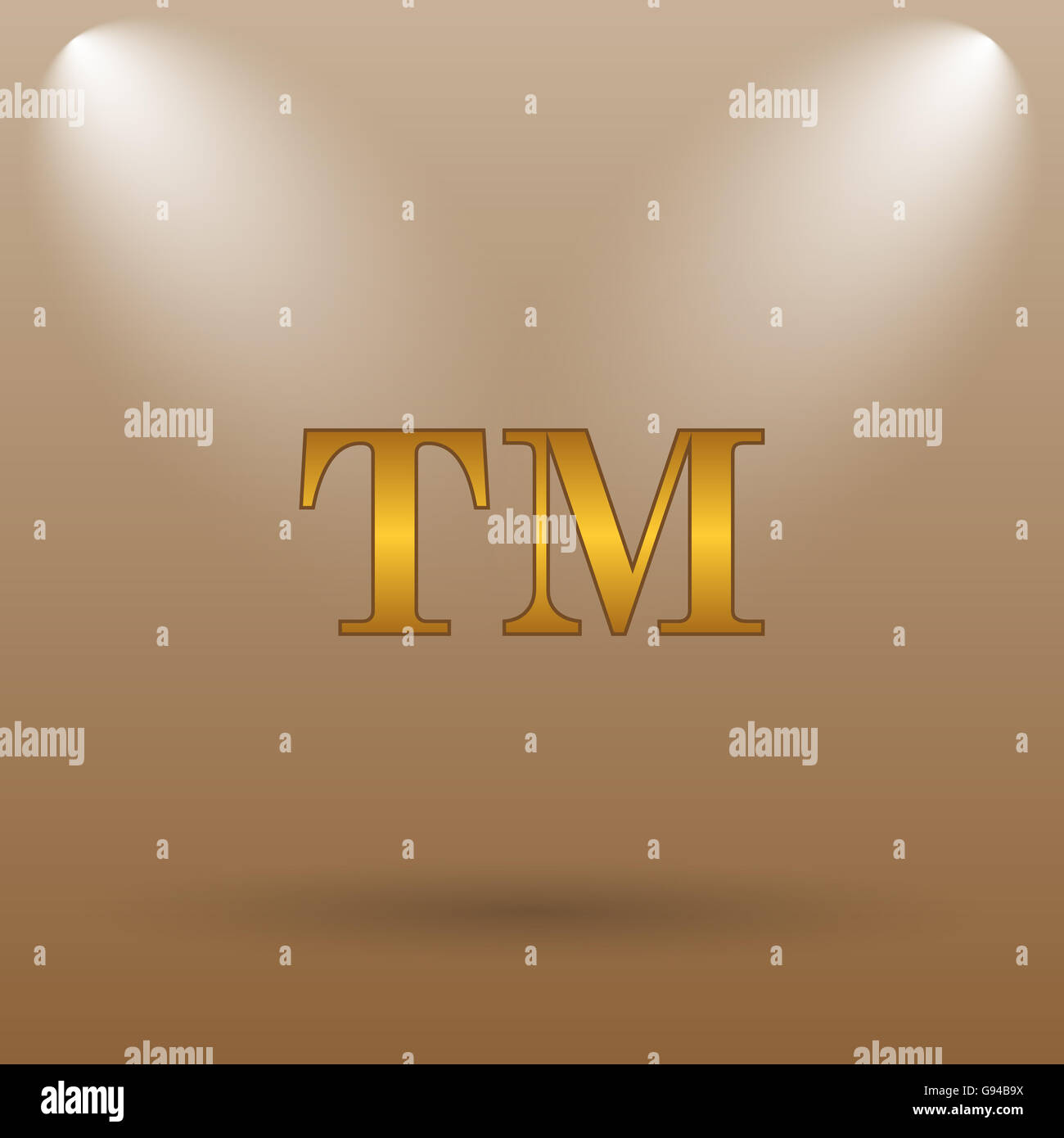 Trade mark icon. Internet button on brown background Stock Photo - Alamy