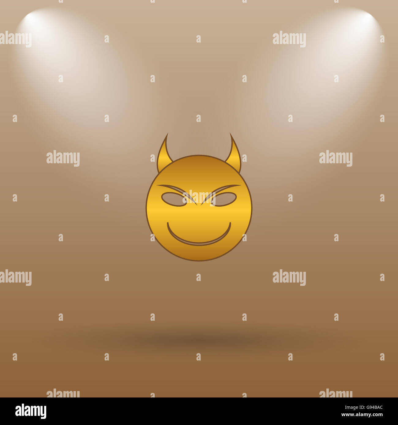 Evil icon. Internet button on brown background Stock Photo - Alamy