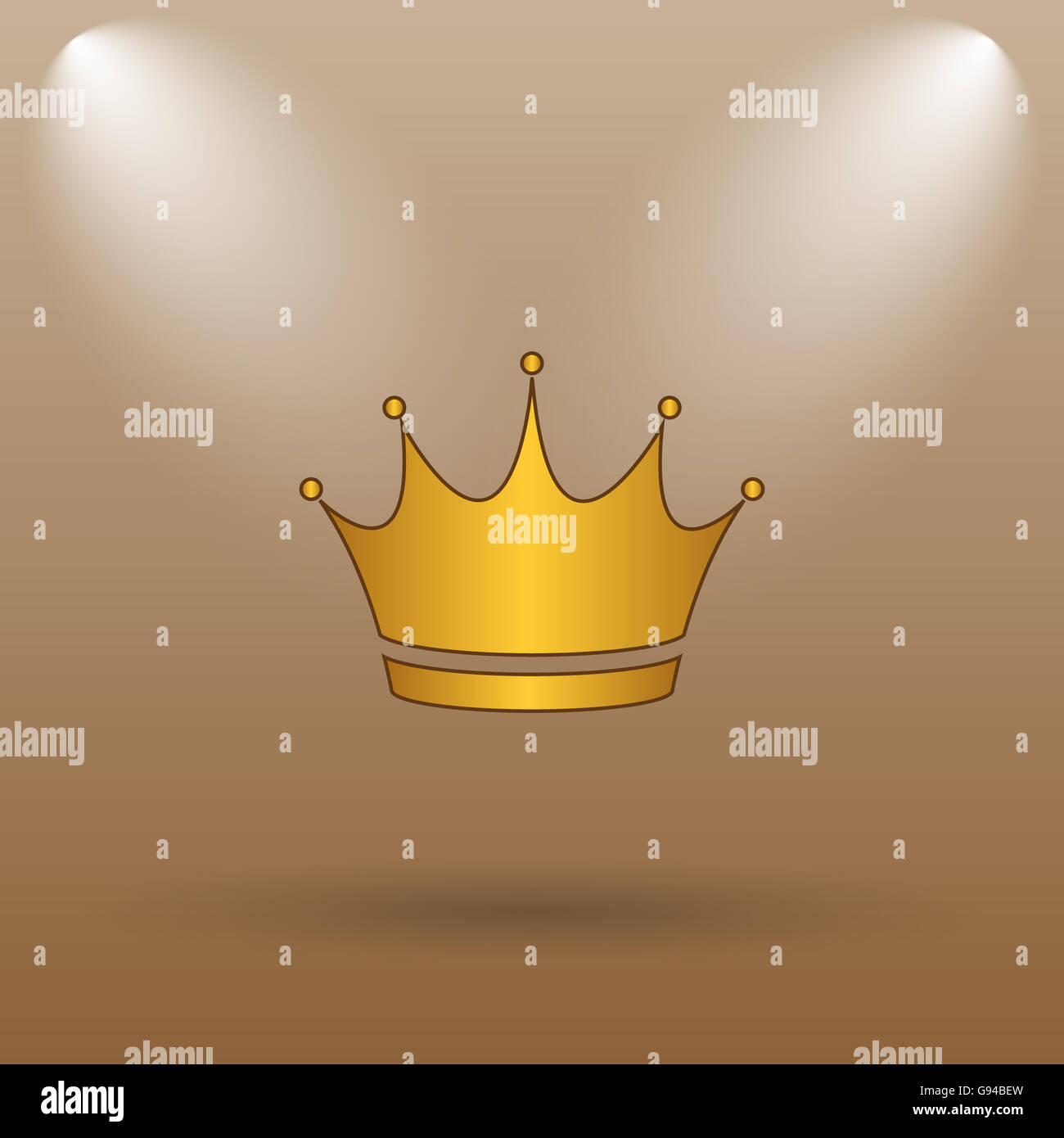 Crown icon. Internet button on brown background Stock Photo - Alamy