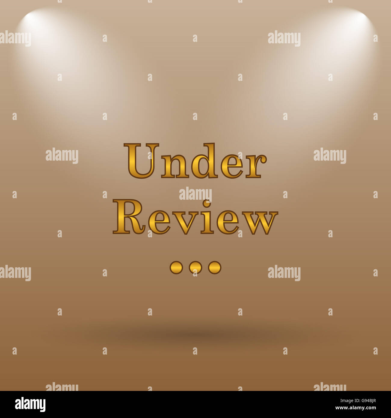 Under review icon. Internet button on brown background Stock Photo - Alamy