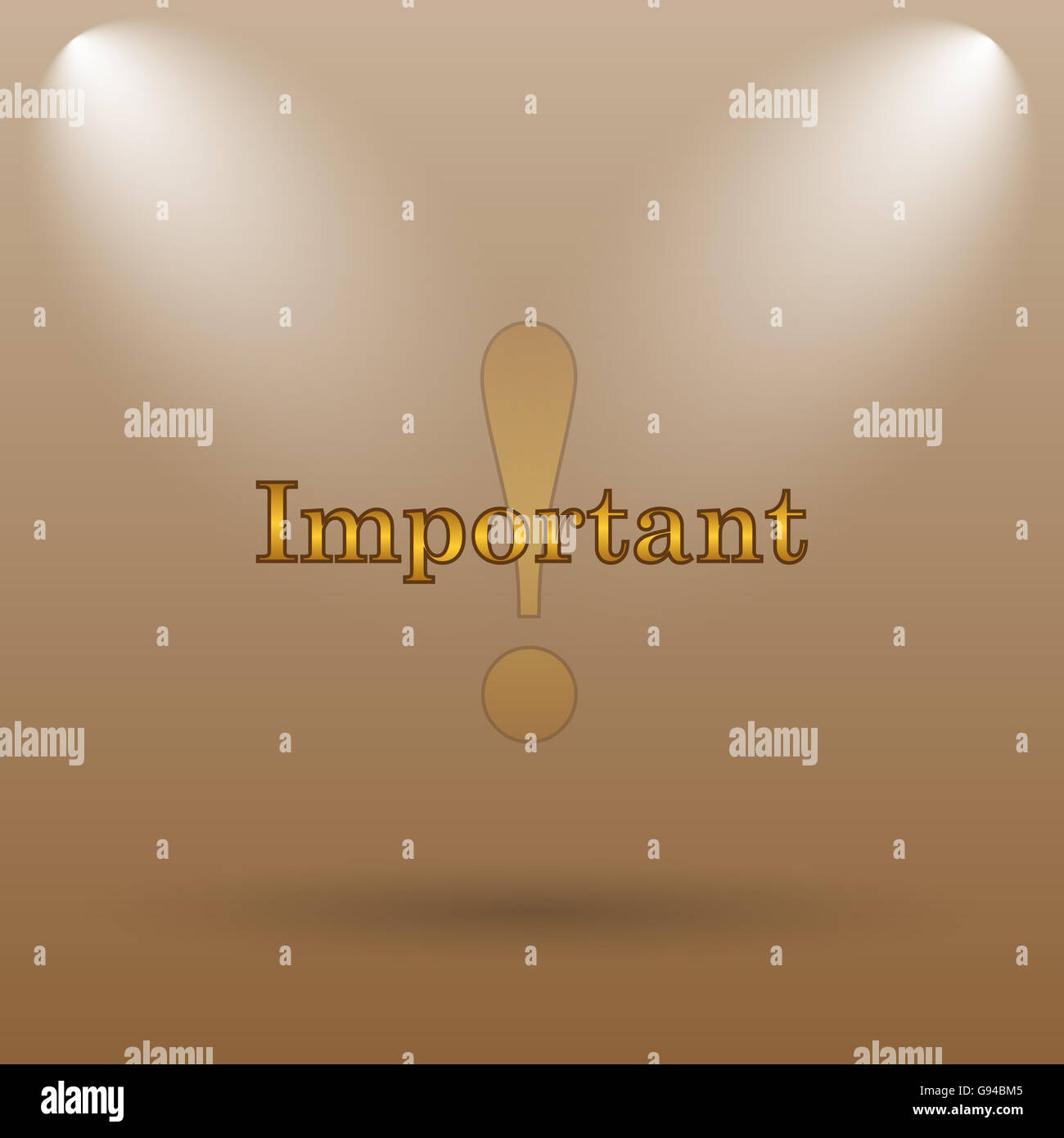 Important icon. Internet button on brown background Stock Photo - Alamy
