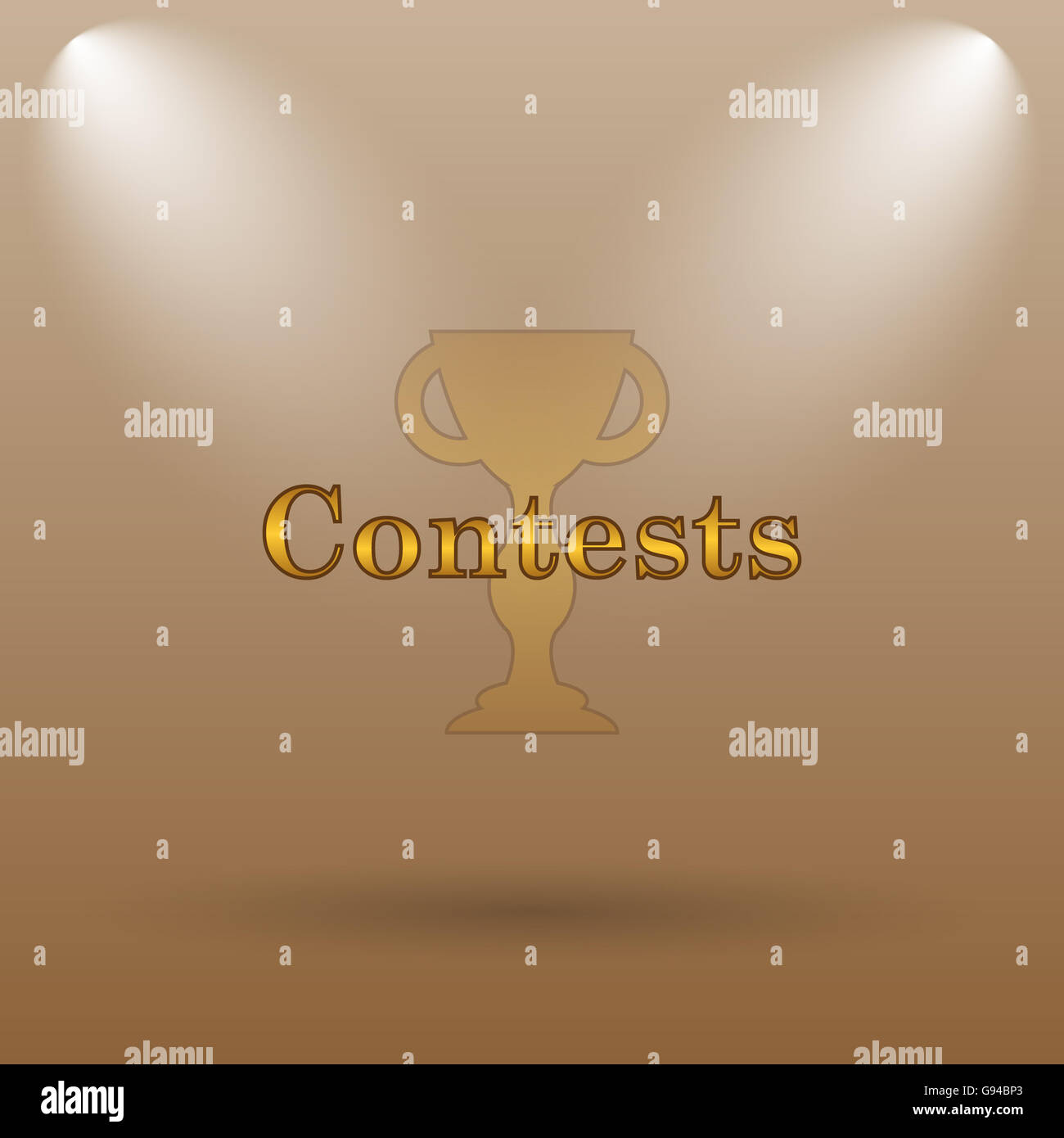Contests icon. Internet button on brown background Stock Photo - Alamy