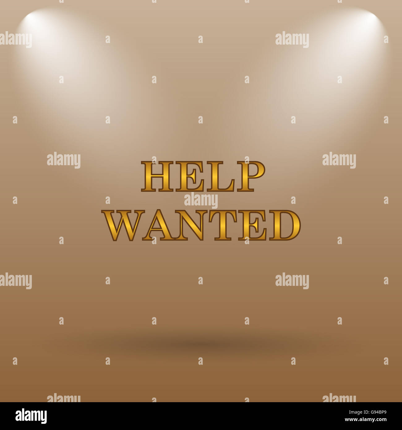 Help wanted icon. Internet button on brown background Stock Photo - Alamy