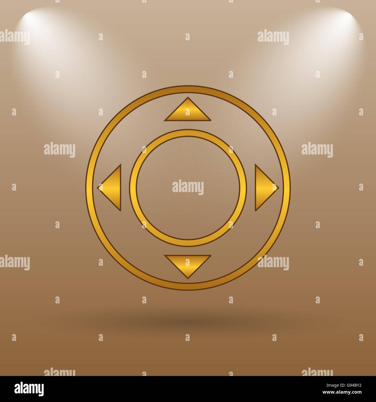 Joystick icon. Internet button on brown background Stock Photo - Alamy