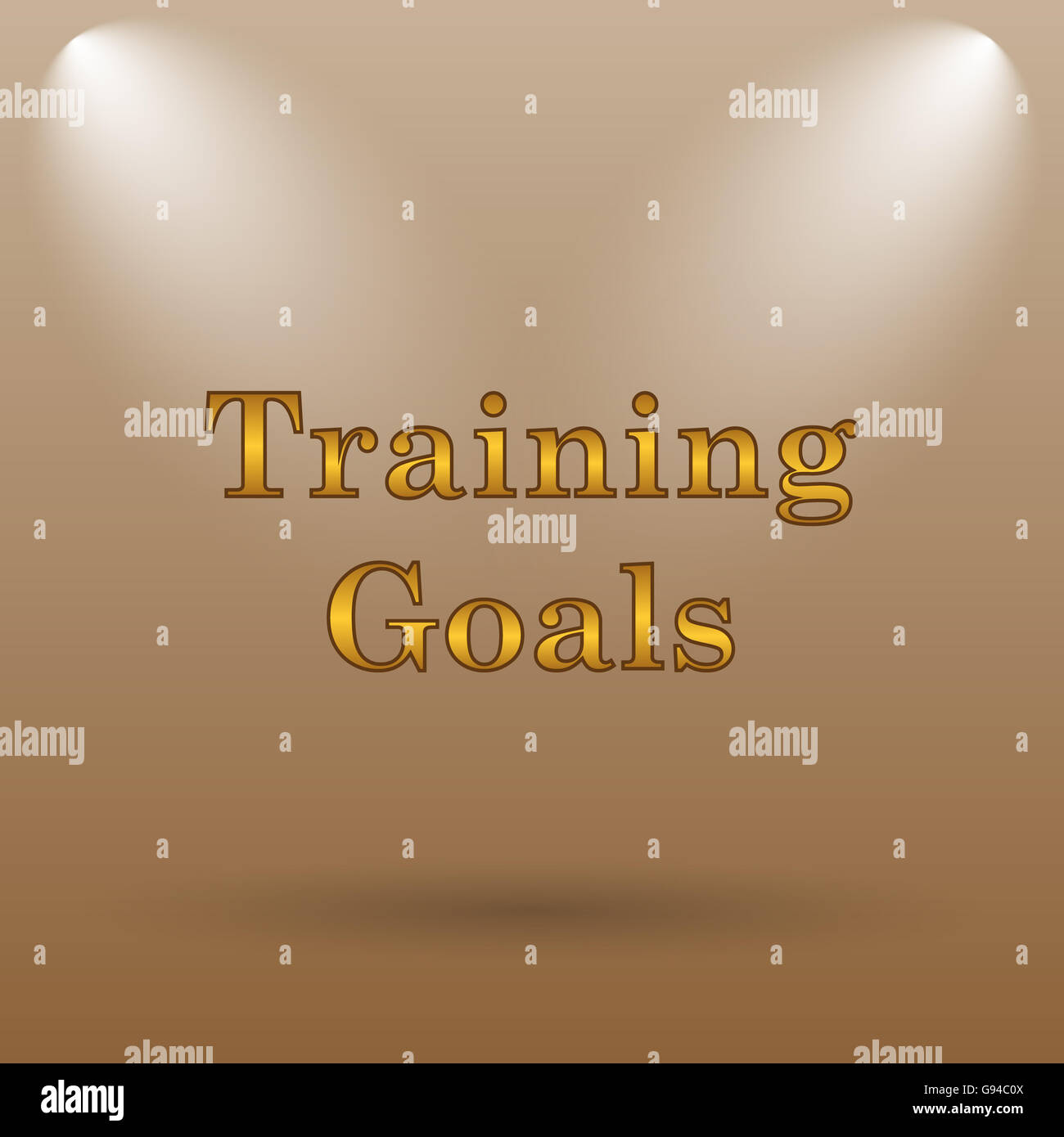 Training goals icon. Internet button on brown background Stock Photo ...