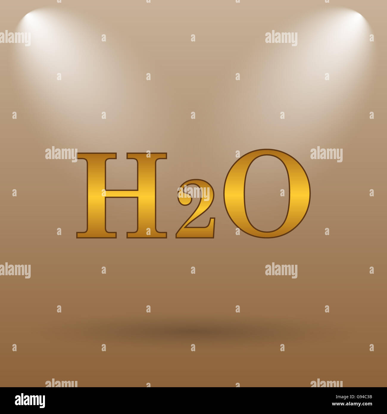 H2O icon. Internet button on brown background Stock Photo - Alamy