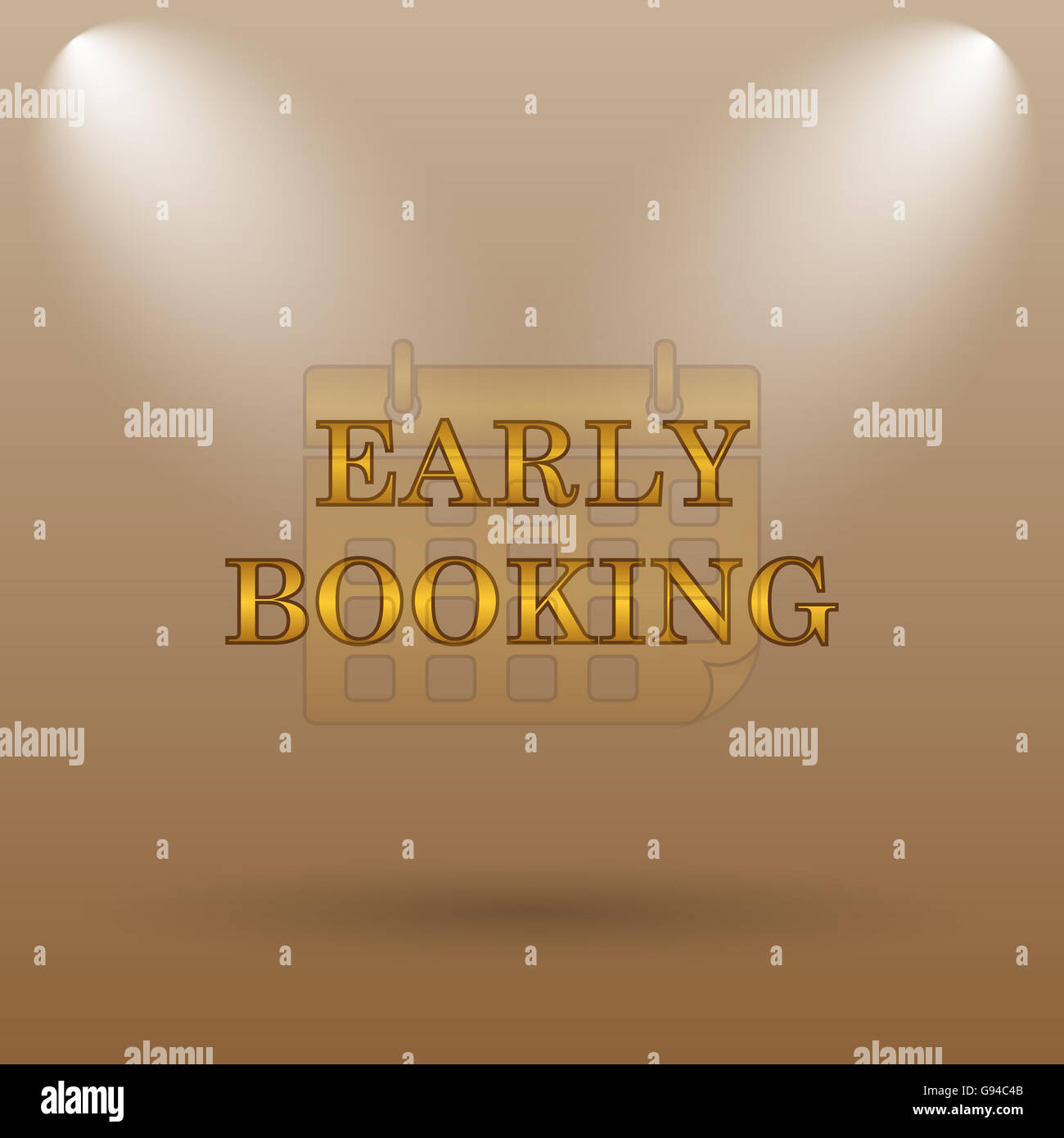Early booking icon. Internet button on brown background Stock Photo - Alamy