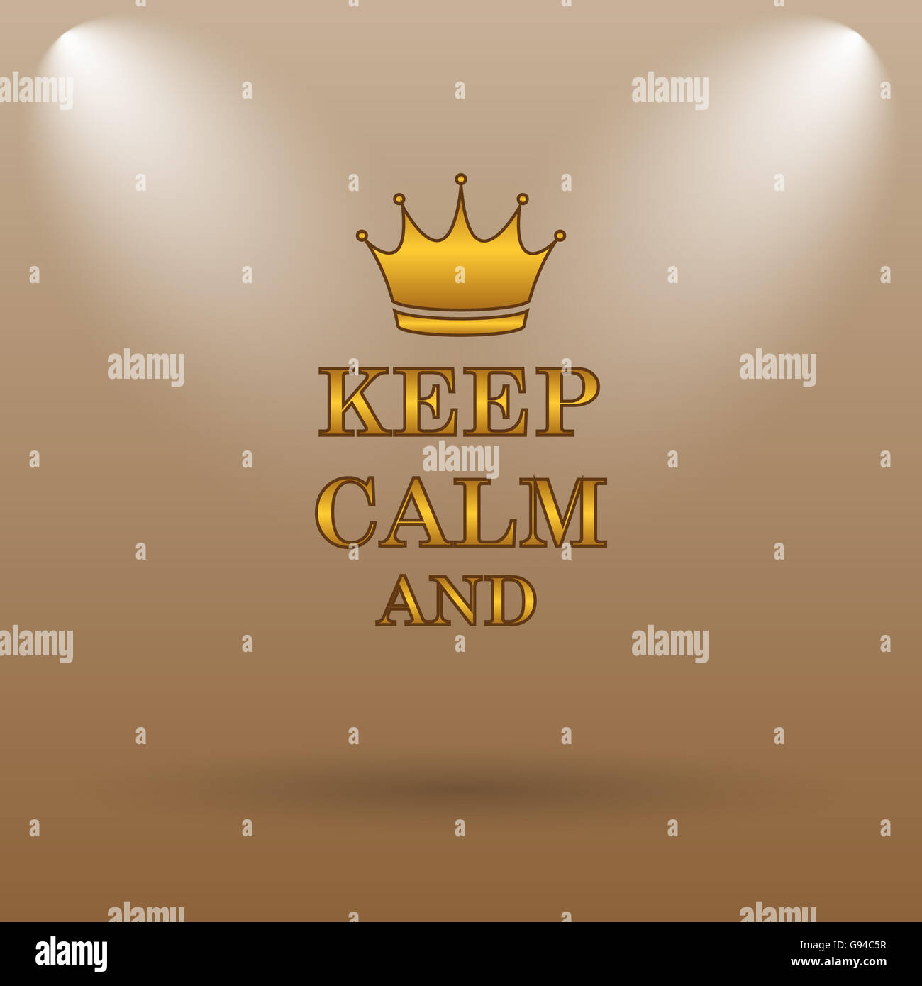 Keep Calm Crown Gold Symbol