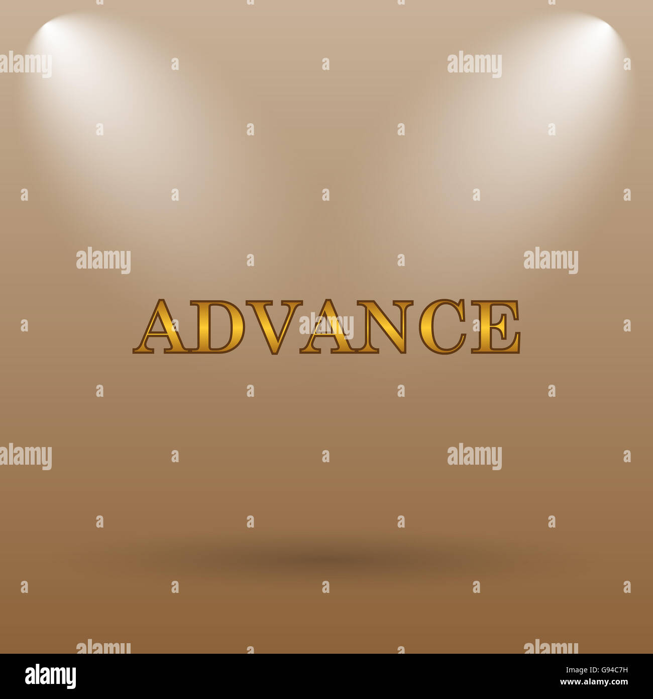 Advance icon. Internet button on brown background Stock Photo - Alamy