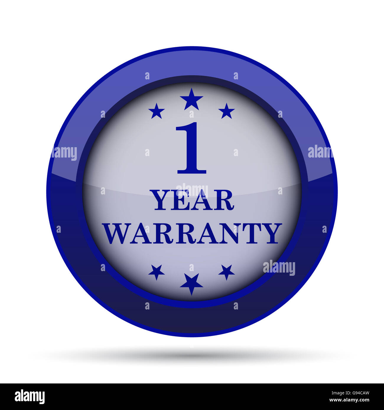 1 year warranty icon. Internet button on white background Stock Photo ...