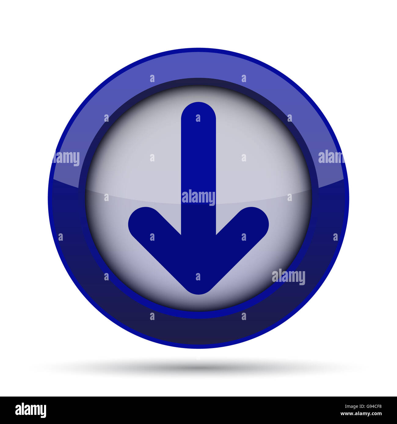 Down arrow icon. Internet button on white background Stock Photo - Alamy