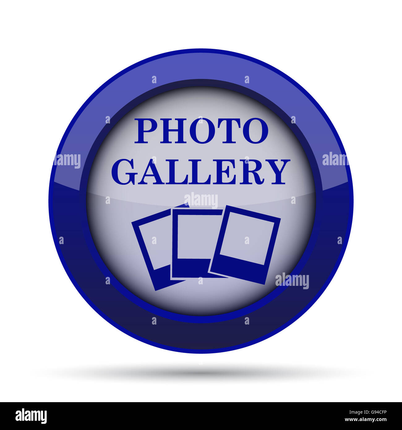 Photo gallery icon. Internet button on white background Stock Photo - Alamy