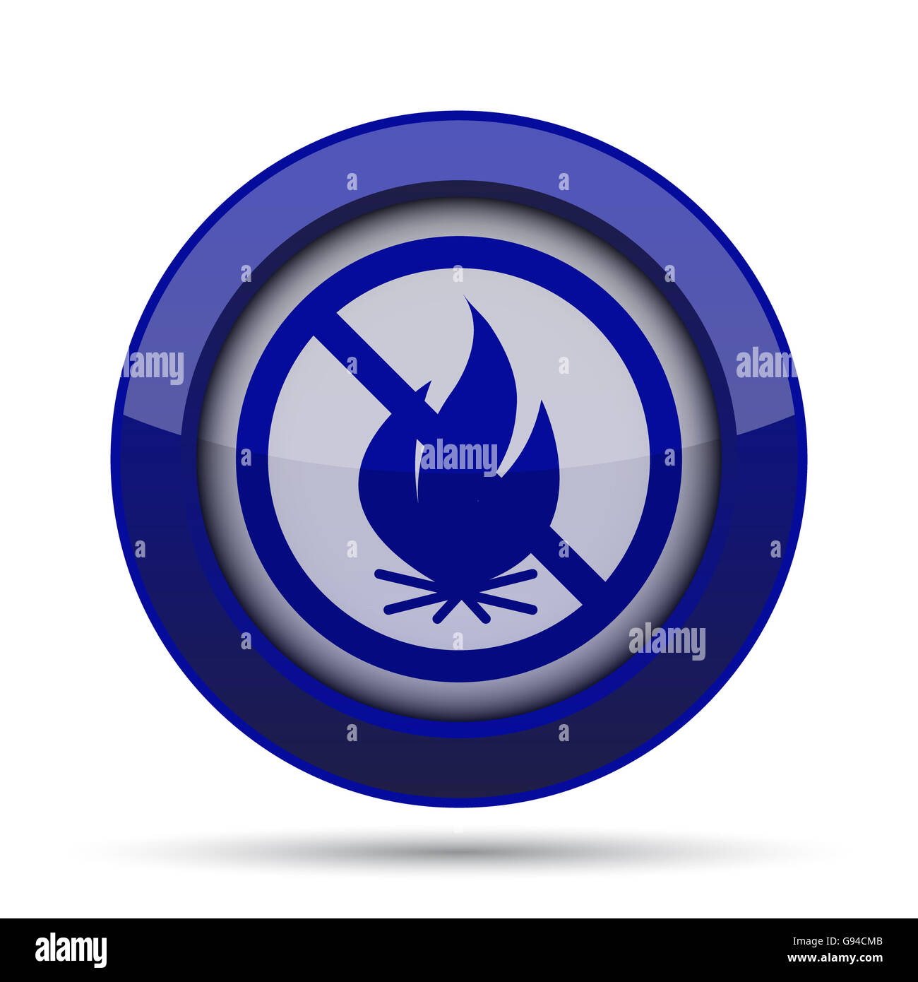 Fire forbidden icon. Internet button on white background Stock Photo ...
