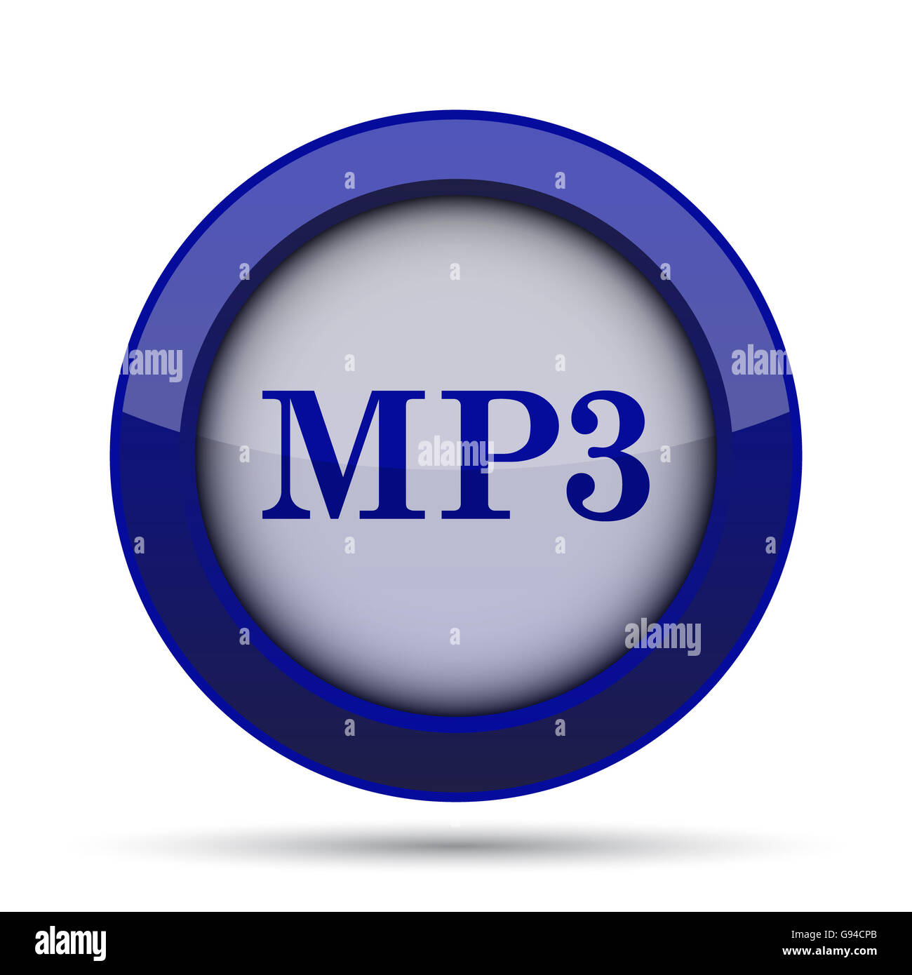 MP3 icon. Internet button on white background Stock Photo - Alamy