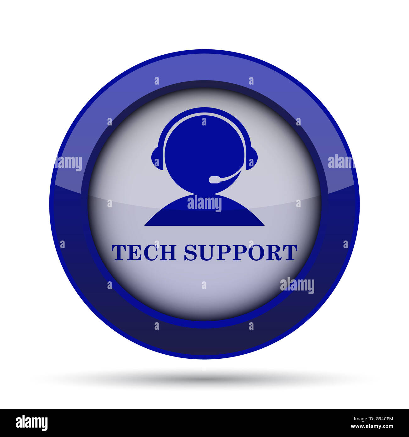 Tech support icon. Internet button on white background Stock Photo - Alamy
