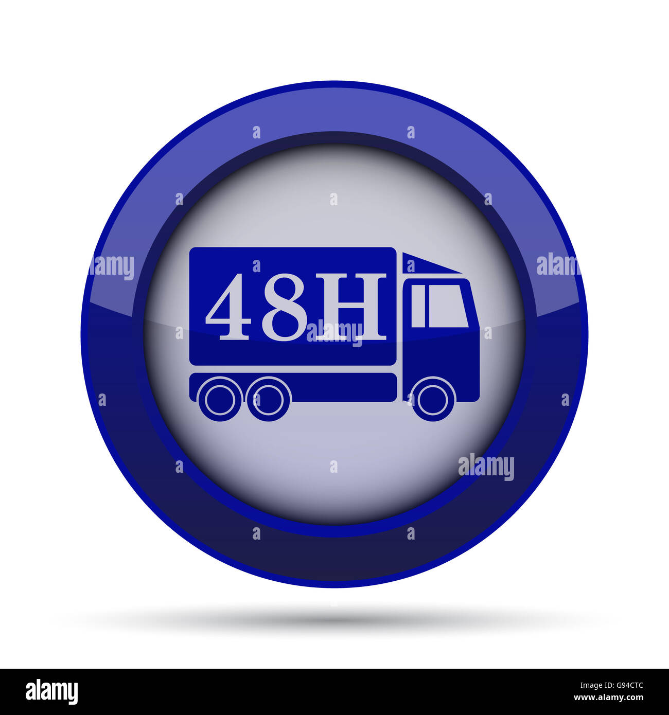 48H delivery truck icon. Internet button on white background Stock ...