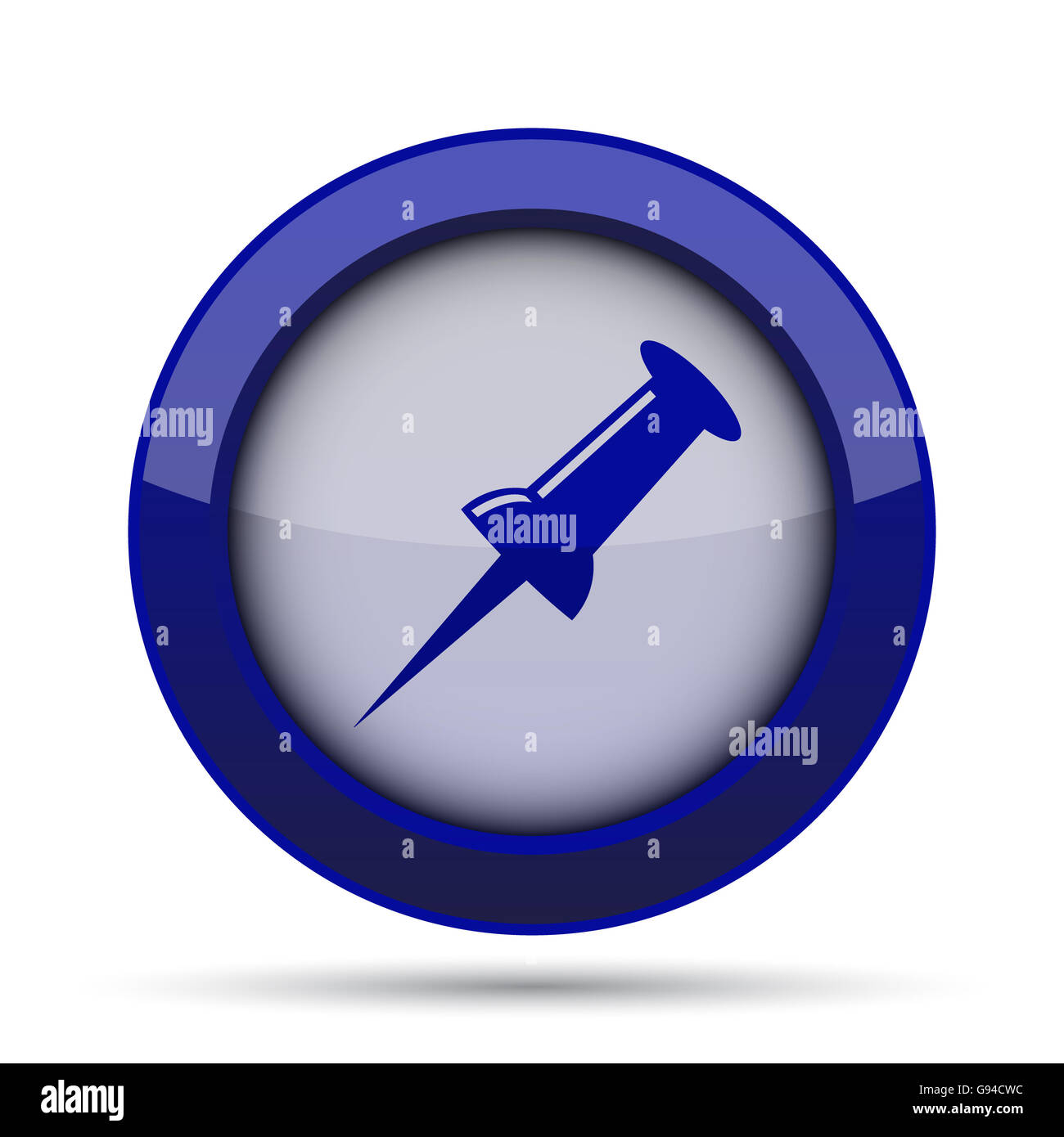 Pin icon. Internet button on white background Stock Photo - Alamy