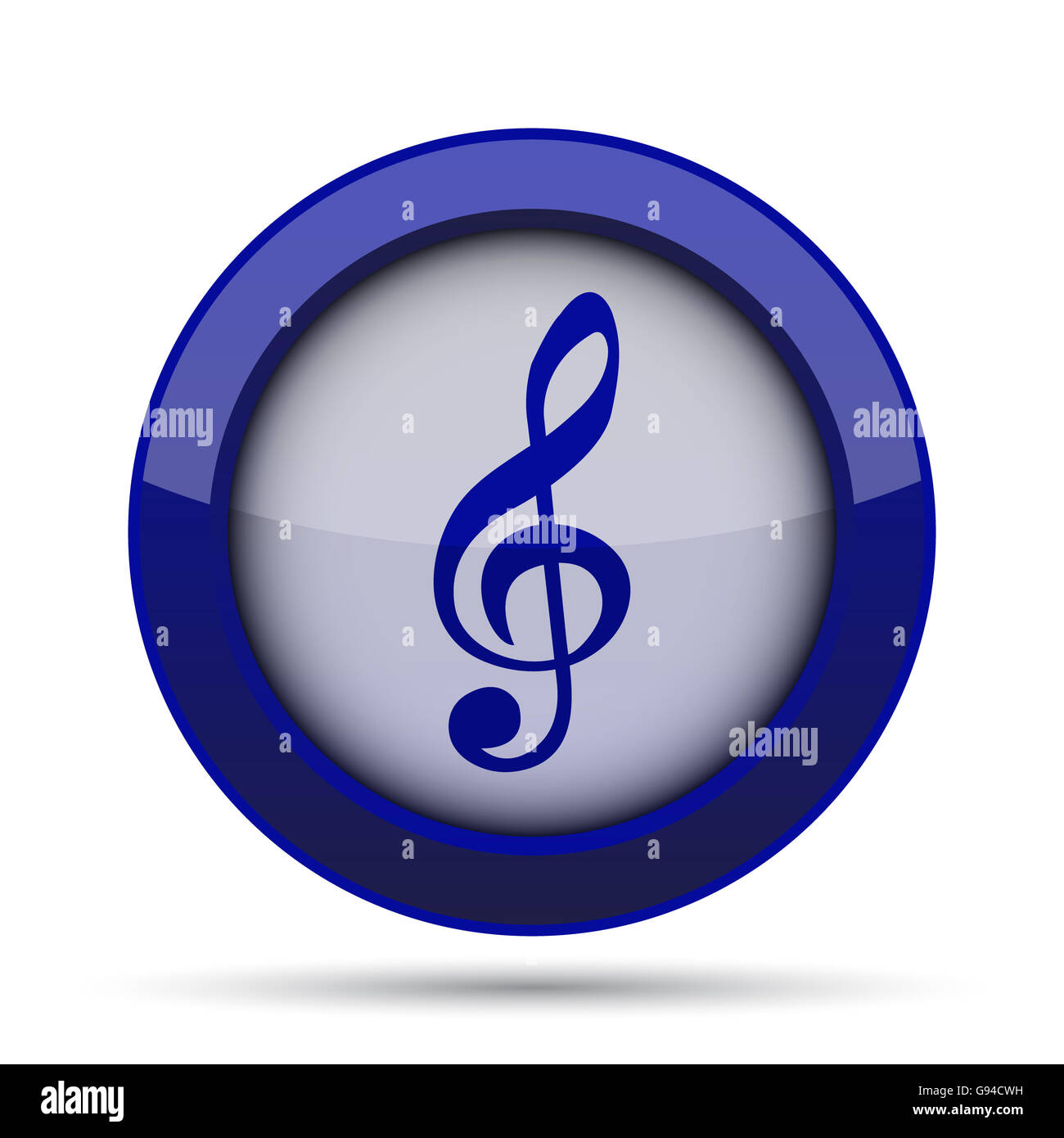 Musical note icon. Internet button on white background Stock Photo - Alamy