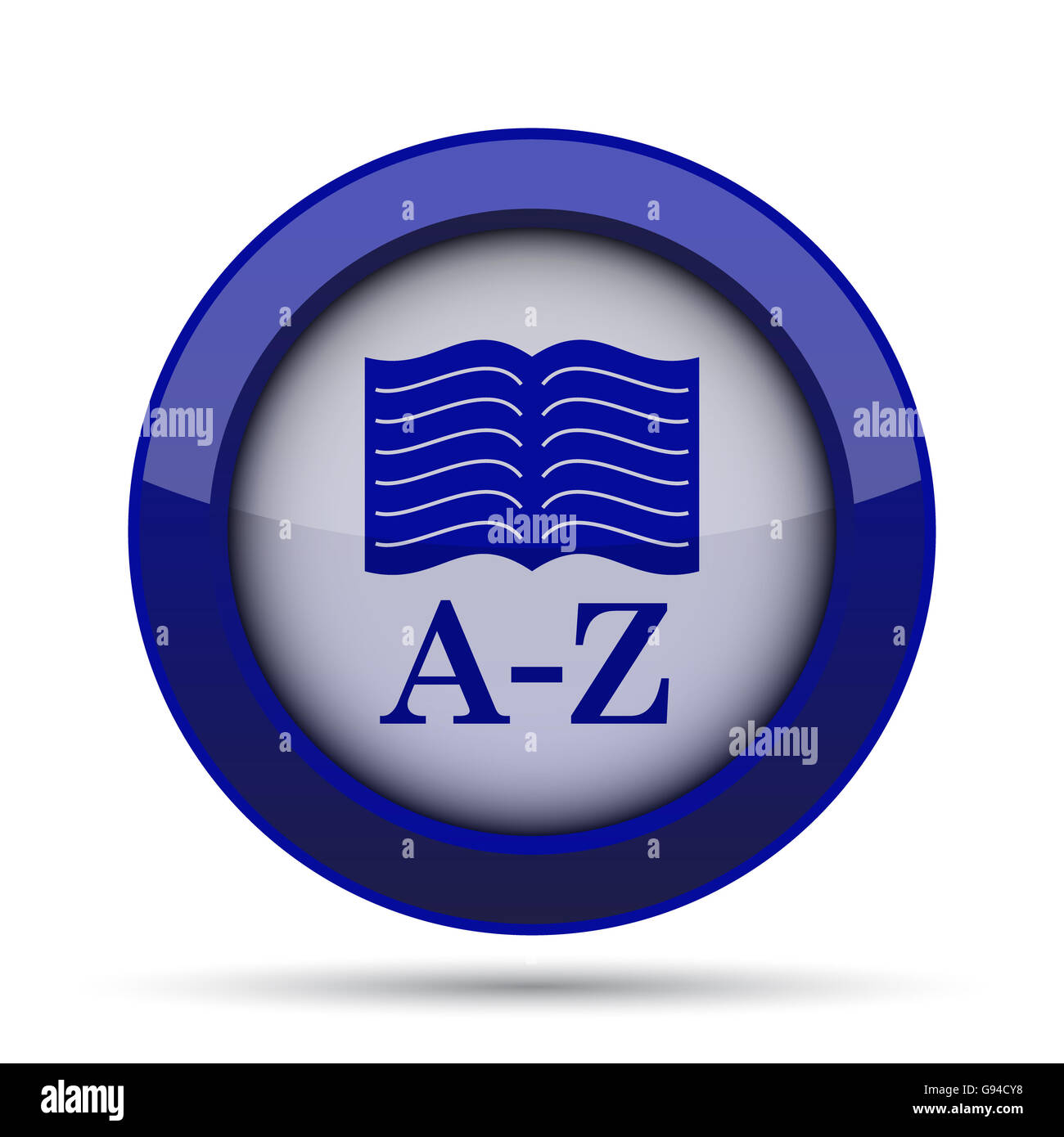 A-Z book icon. Internet button on white background Stock Photo - Alamy