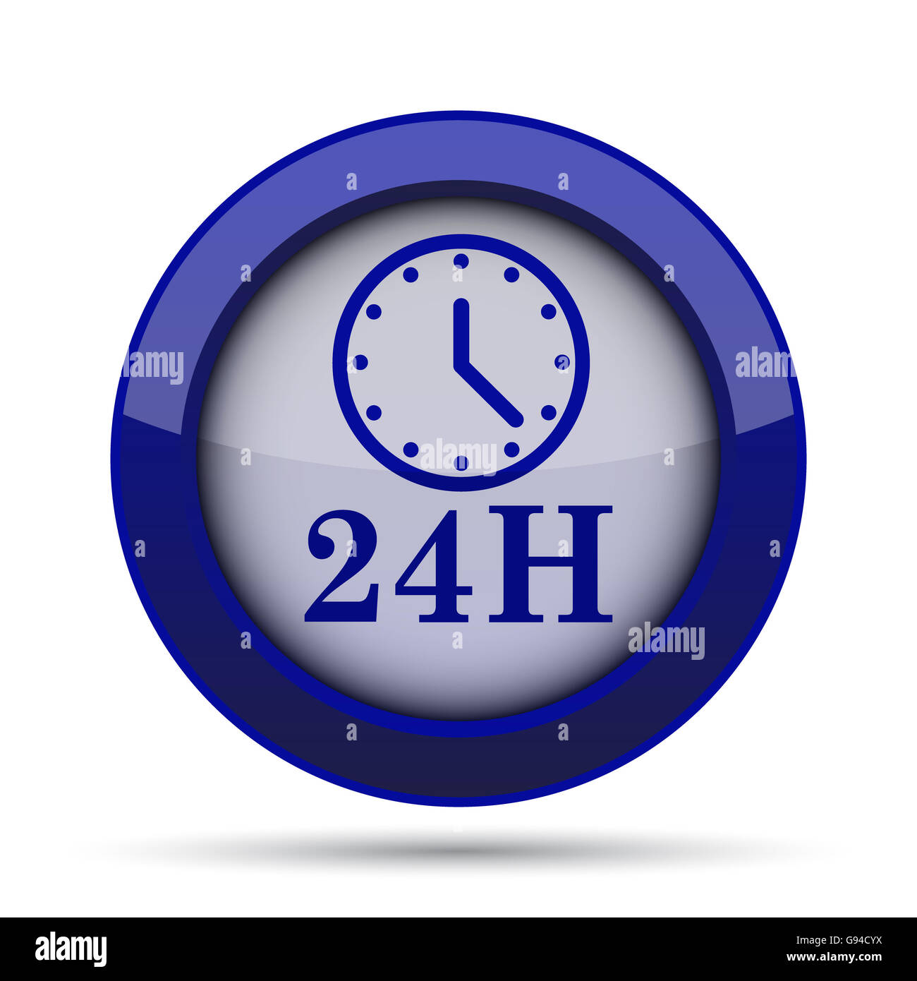 24H clock icon. Internet button on white background Stock Photo - Alamy