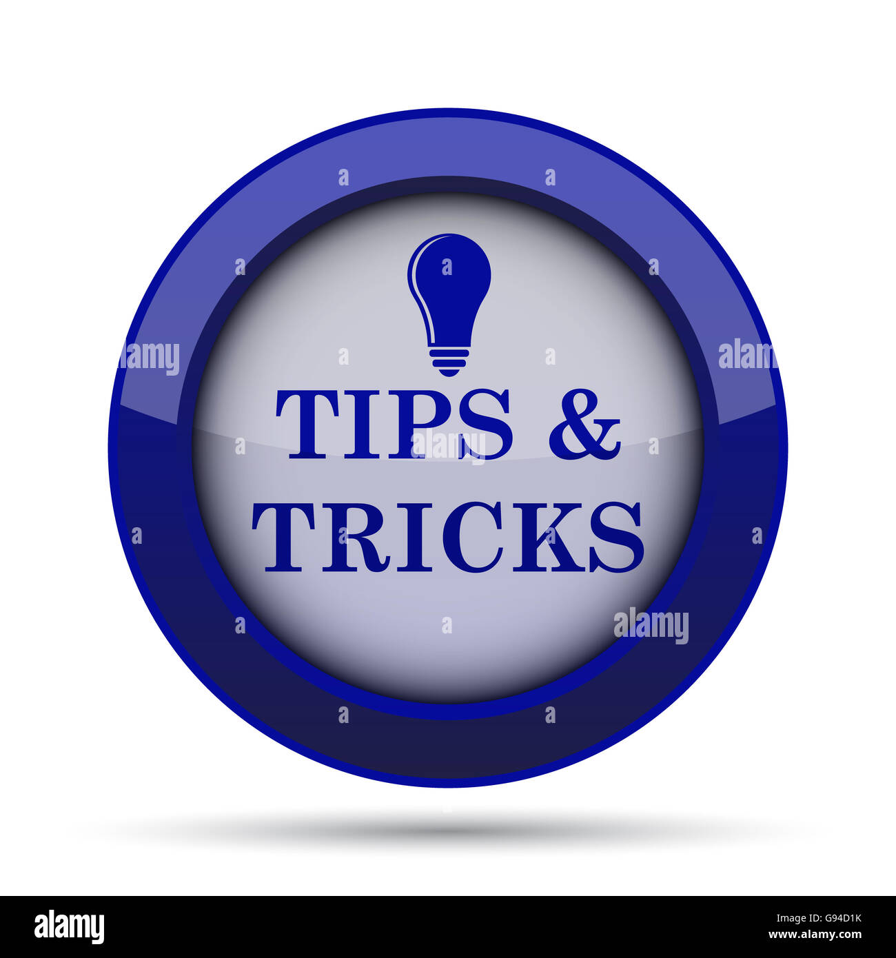 Tips and tricks icon. Internet button on white background Stock Photo ...