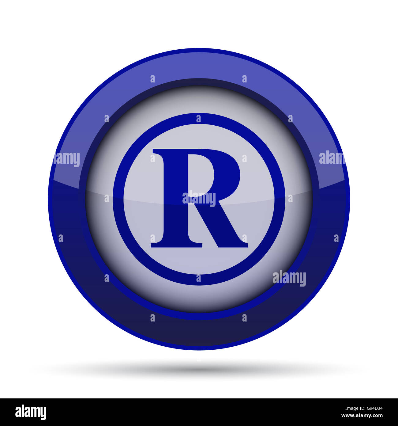 Registered mark icon. Internet button on white background Stock Photo ...