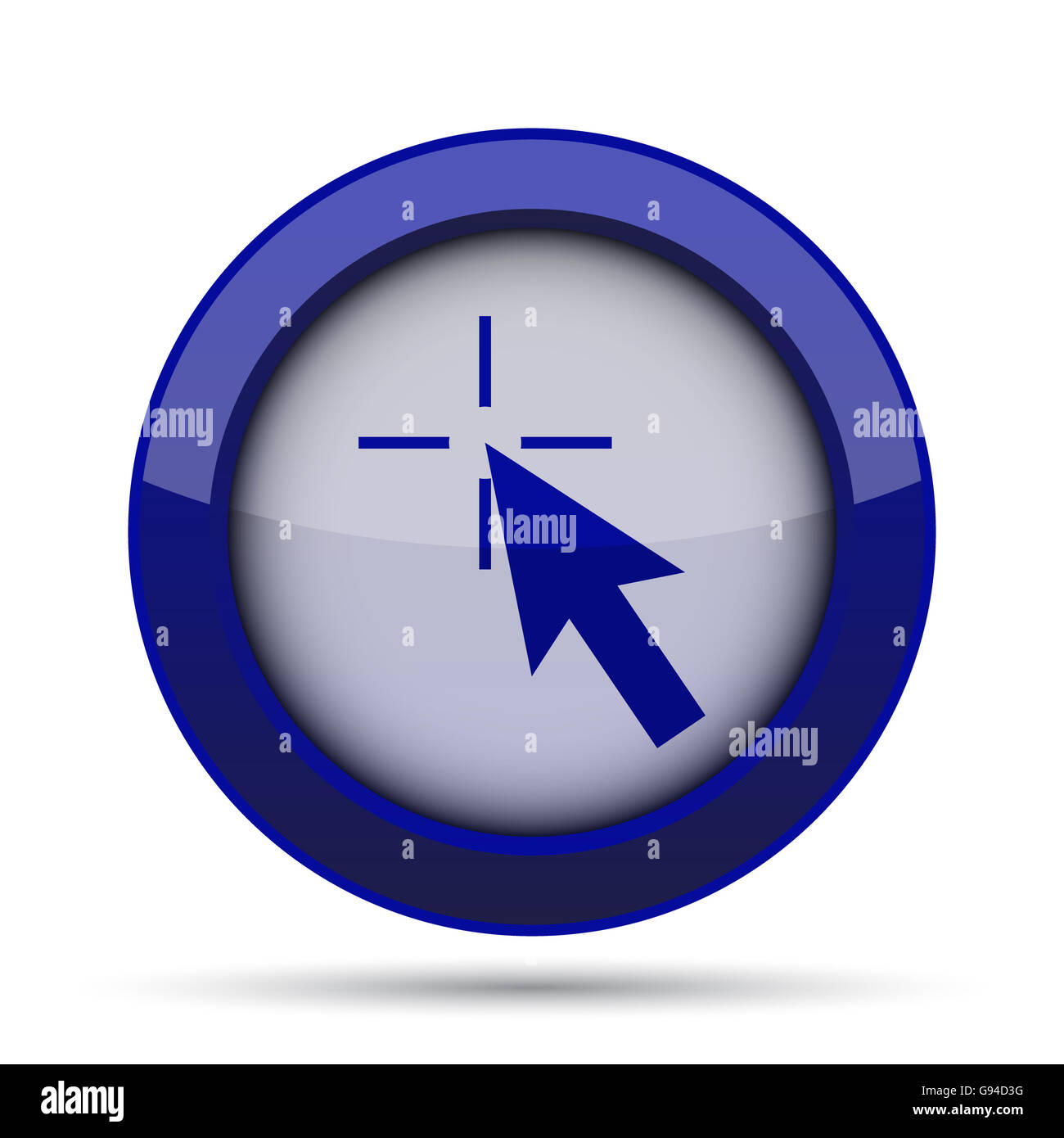 Click here icon. Internet button on white background Stock Photo - Alamy